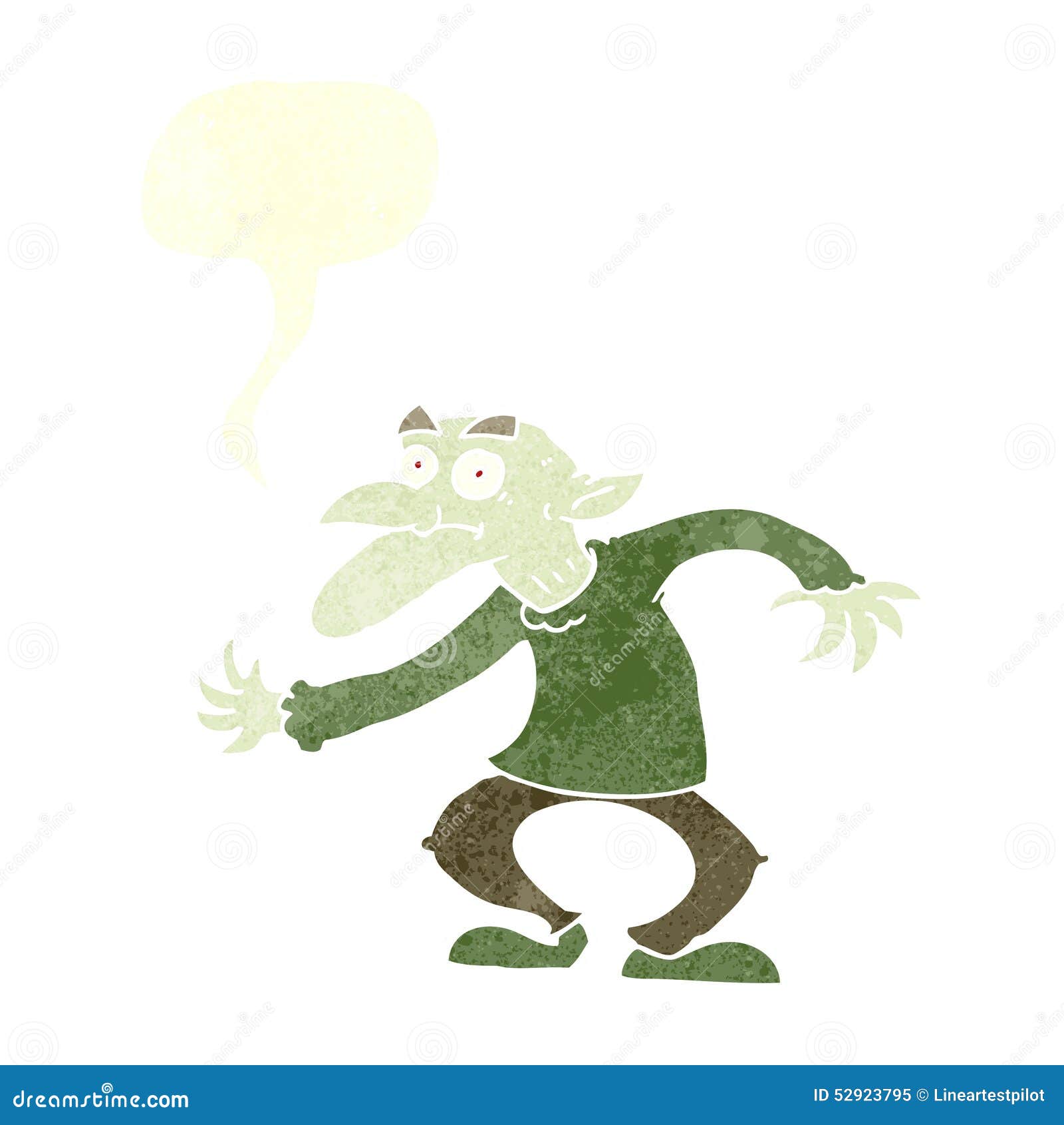Cartoon Goblin With Speech Bubble Stock Photo | CartoonDealer.com #52948374
