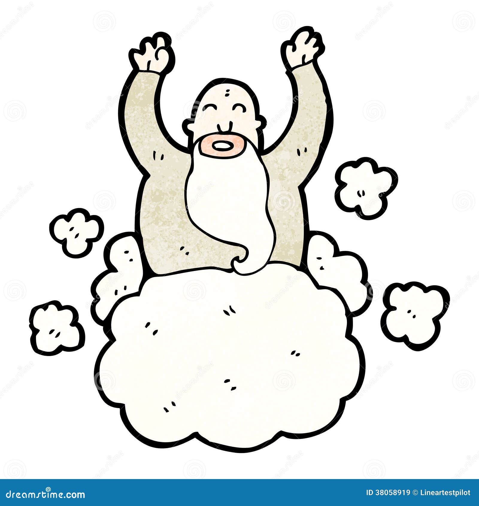 Cartoon god on cloud stock vector. Illustration of doodle - 38058919