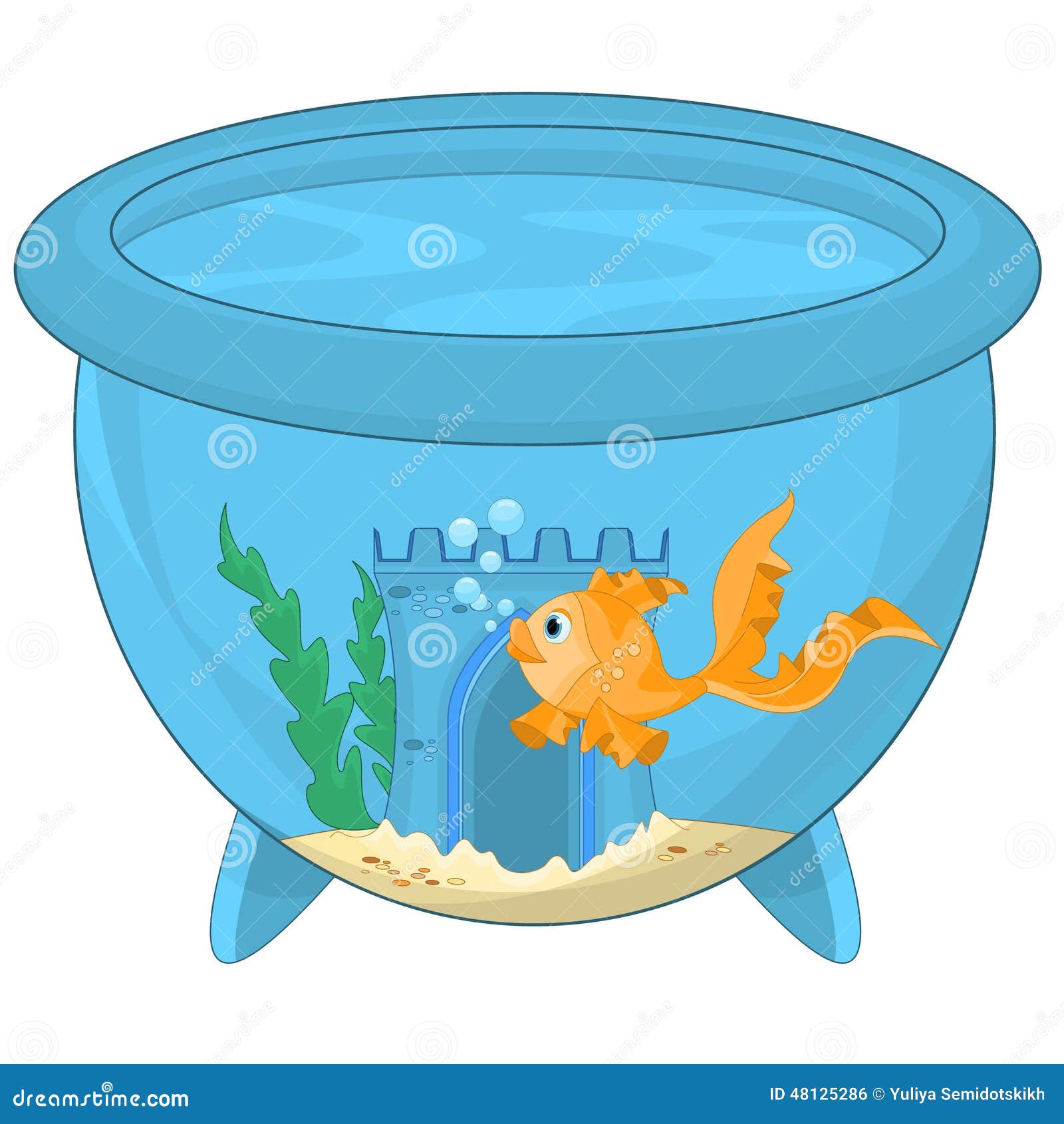 Cartoon Gold Fish stock vector. Illustration of aquarium - 48125286