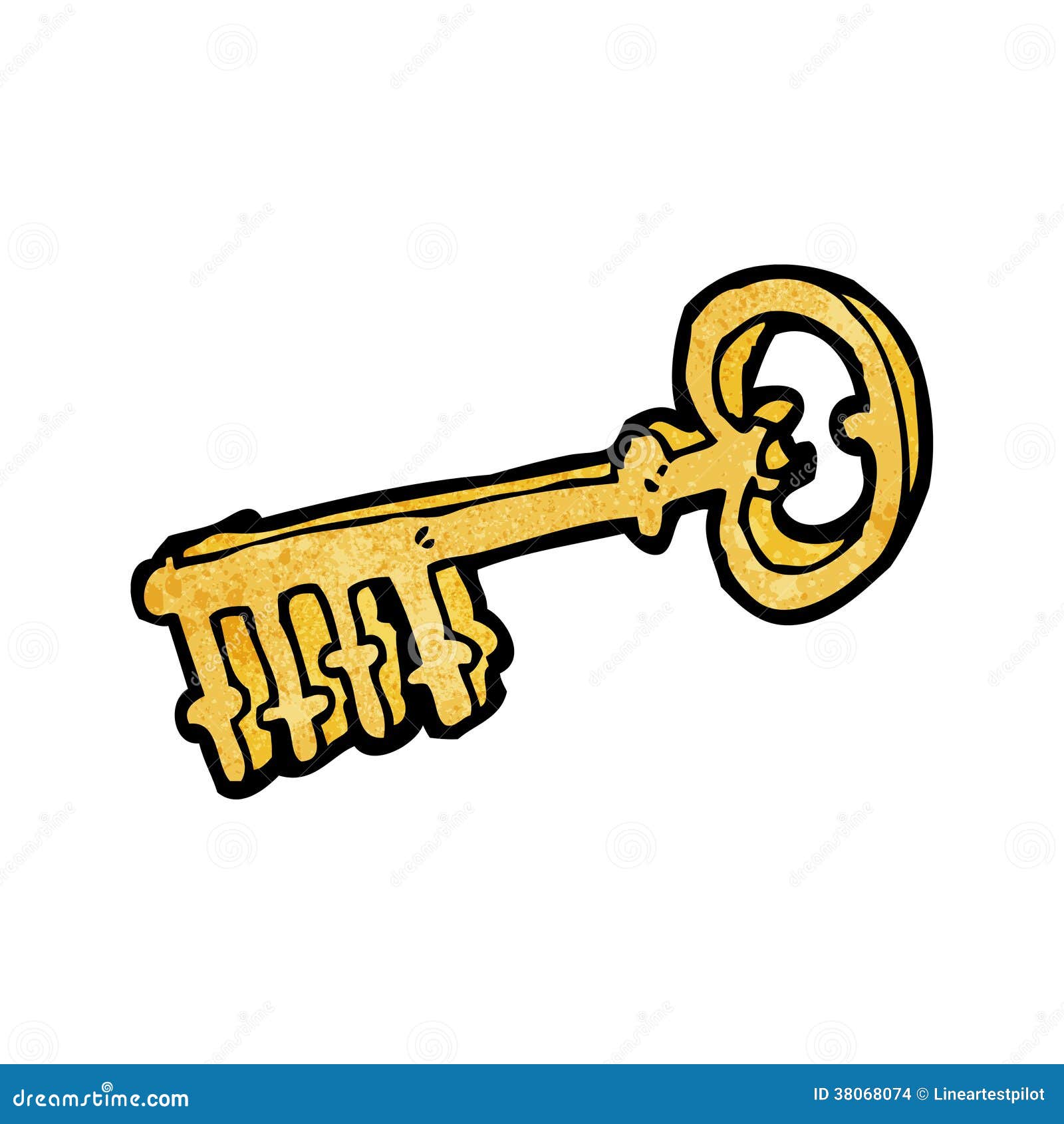 Cartoon gold key stock illustration. Illustration of cute - 38068074