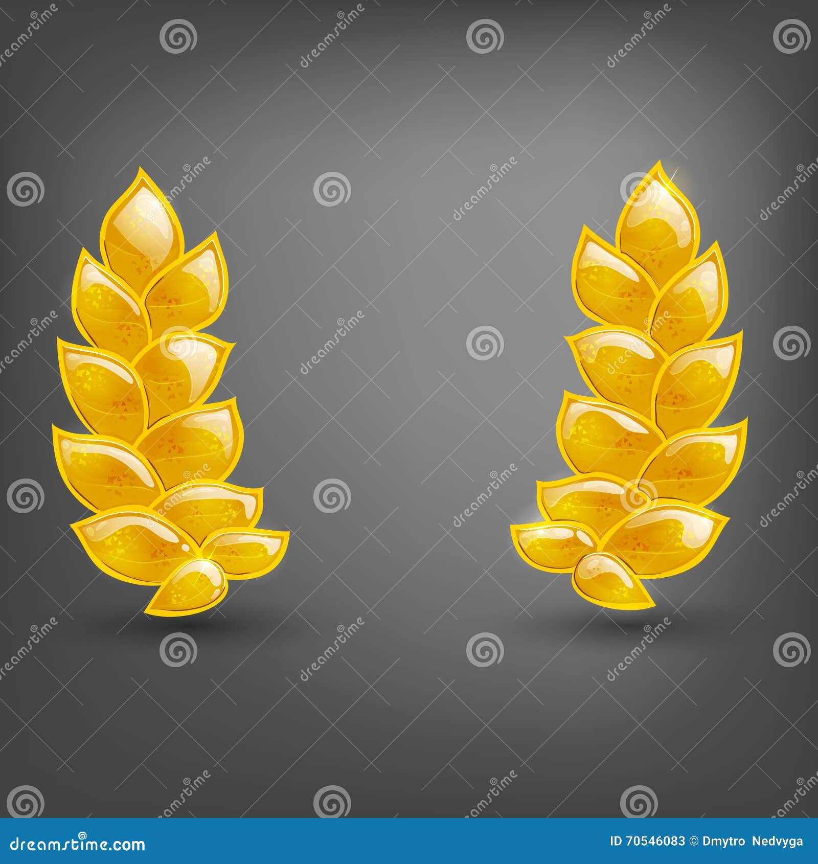 Cartoon gold laurel. stock vector. Illustration of main - 70546083