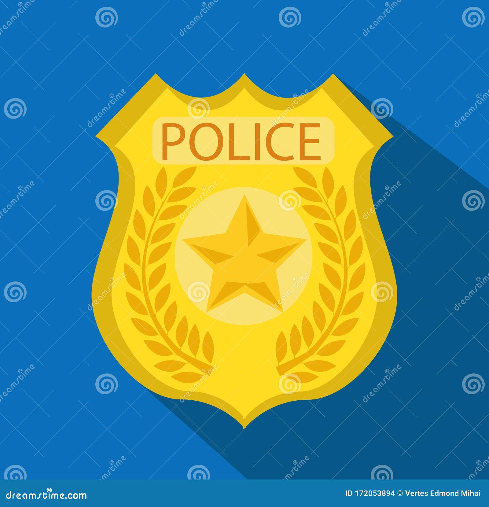 Gold Police Officer Badge Stock Photography | CartoonDealer.com #14985722