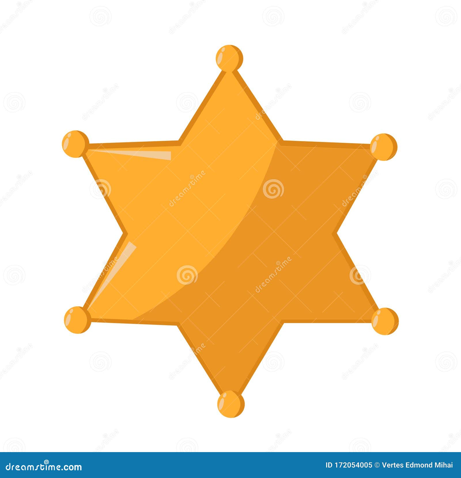 Cartoon gold star sheriff stock vector. Illustration of vector - 172054005