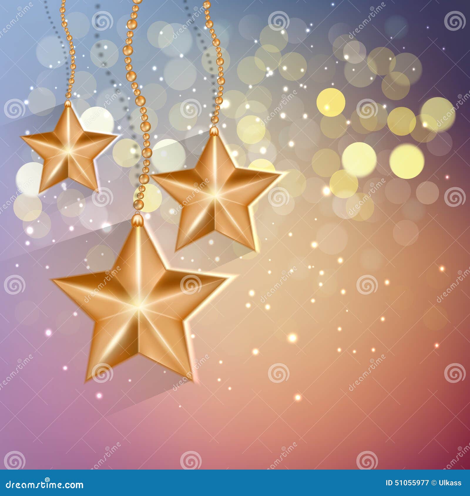 Cartoon Gold Stars in the Night Sky. Vector EPS 10. Stock Vector ...