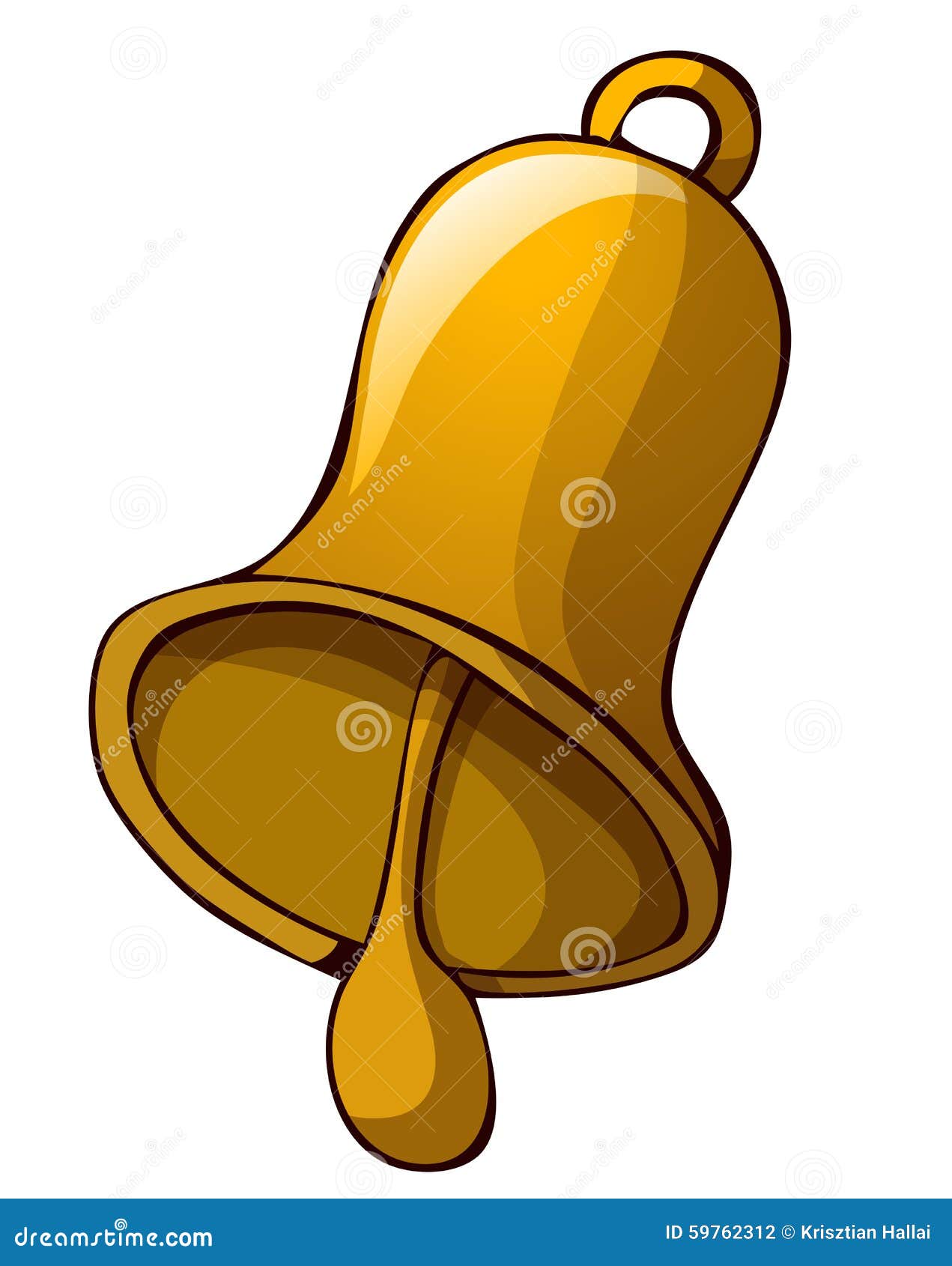Cartoon Golden Bell. stock vector. Illustration of hand - 59762312