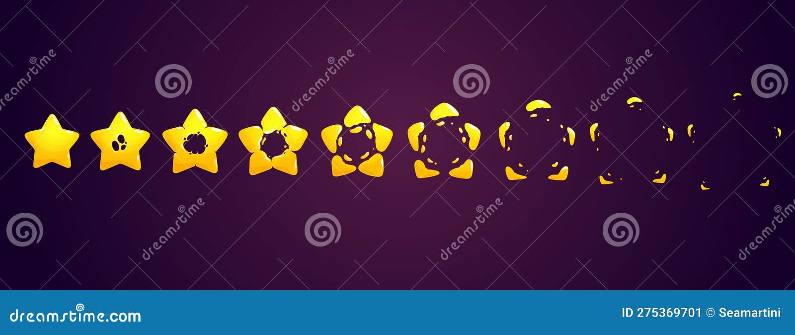 Cartoon Golden Star Sprite Animation Storyboard Stock Vector ...