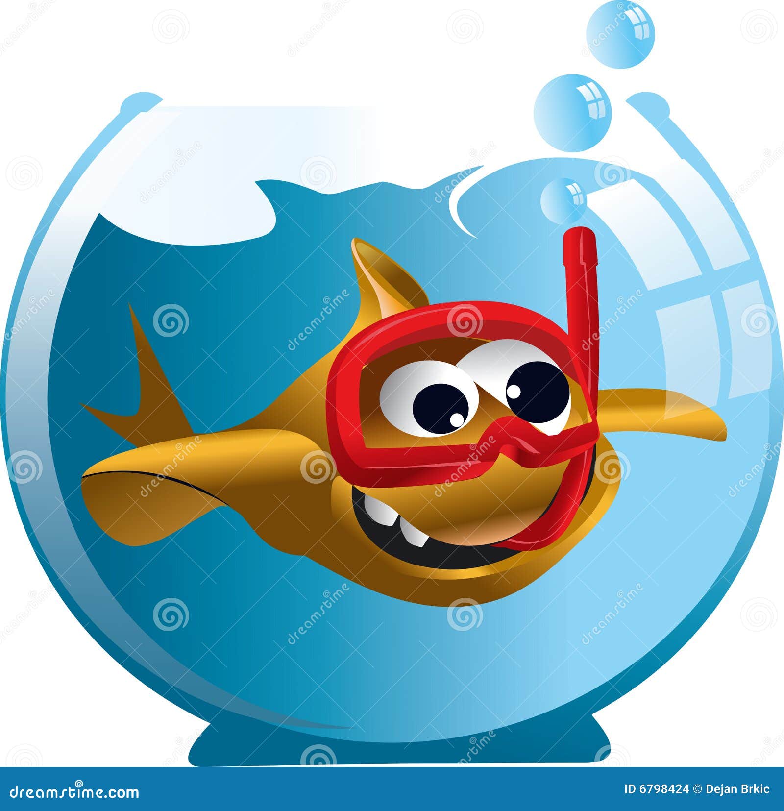 Cartoon goldfish stock vector. Illustration of comic, christal - 6798424