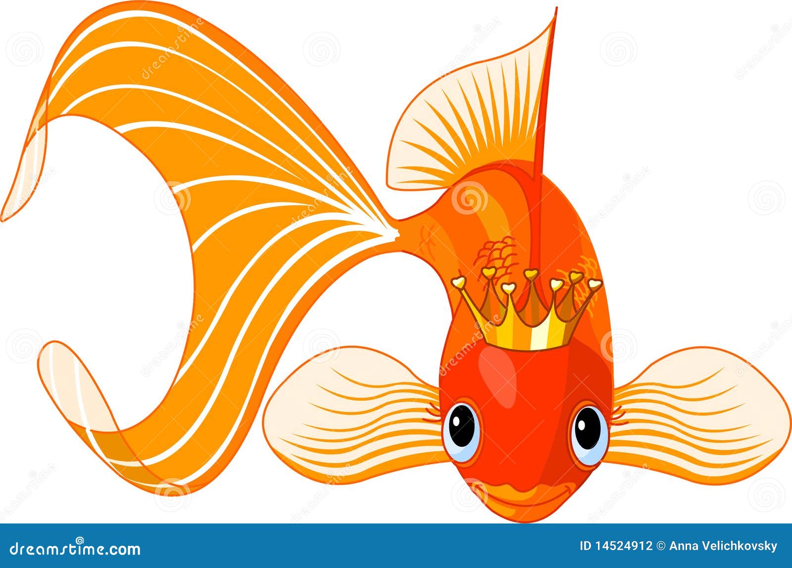 Cartoon Goldfish queen stock vector. Illustration of painting - 14524912