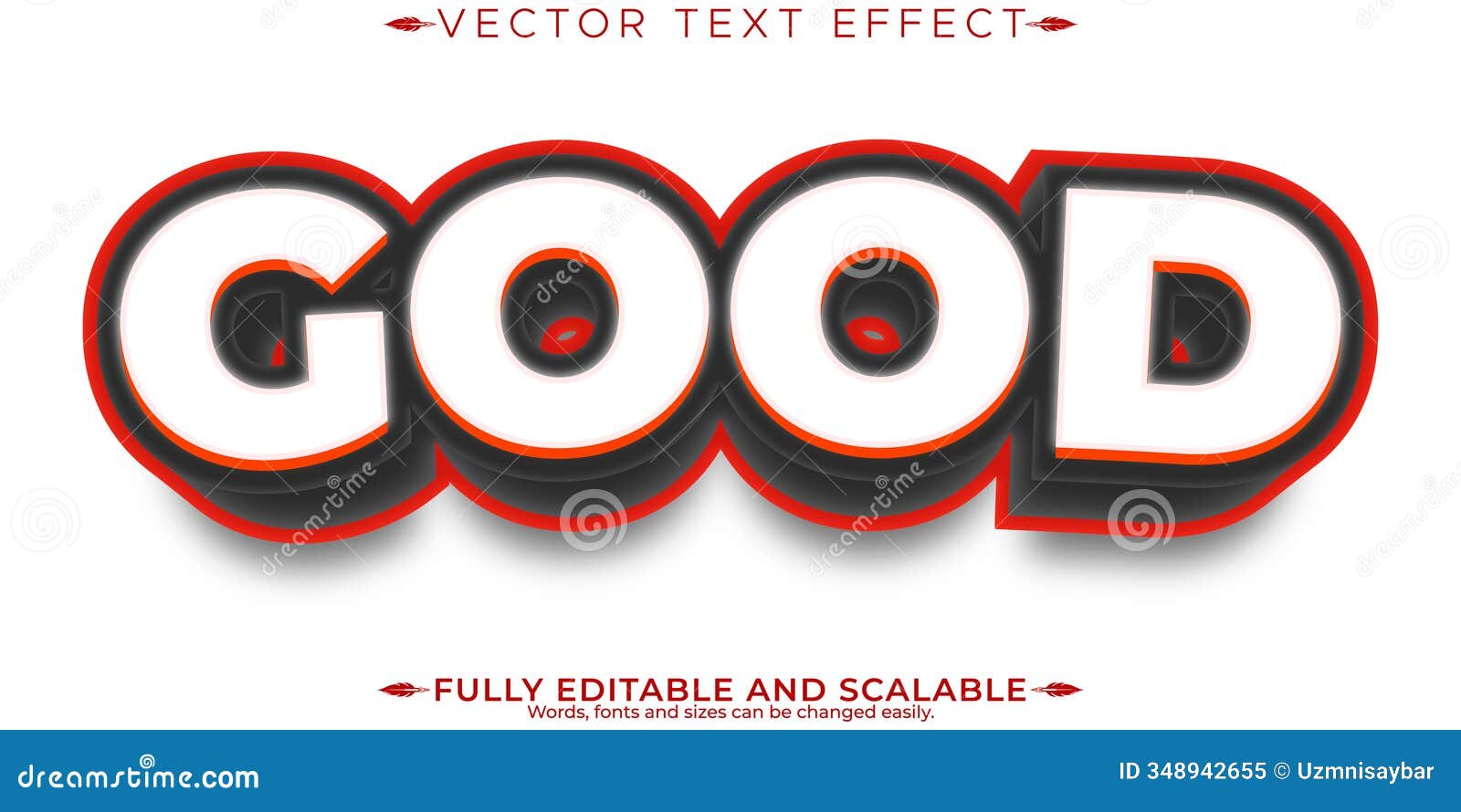 Cartoon Good Text Effect, Editable Bold Modern Text Style Stock Vector ...