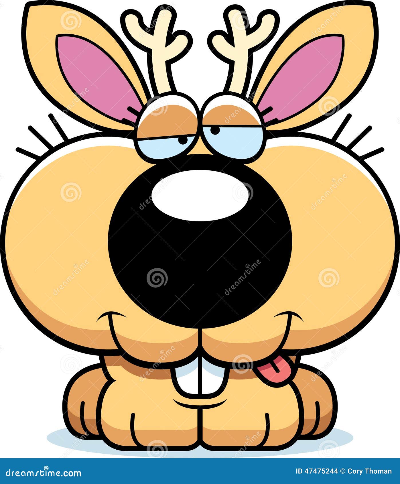 Cartoon Goofy Baby Jackalope Stock Vector - Illustration of graphic ...