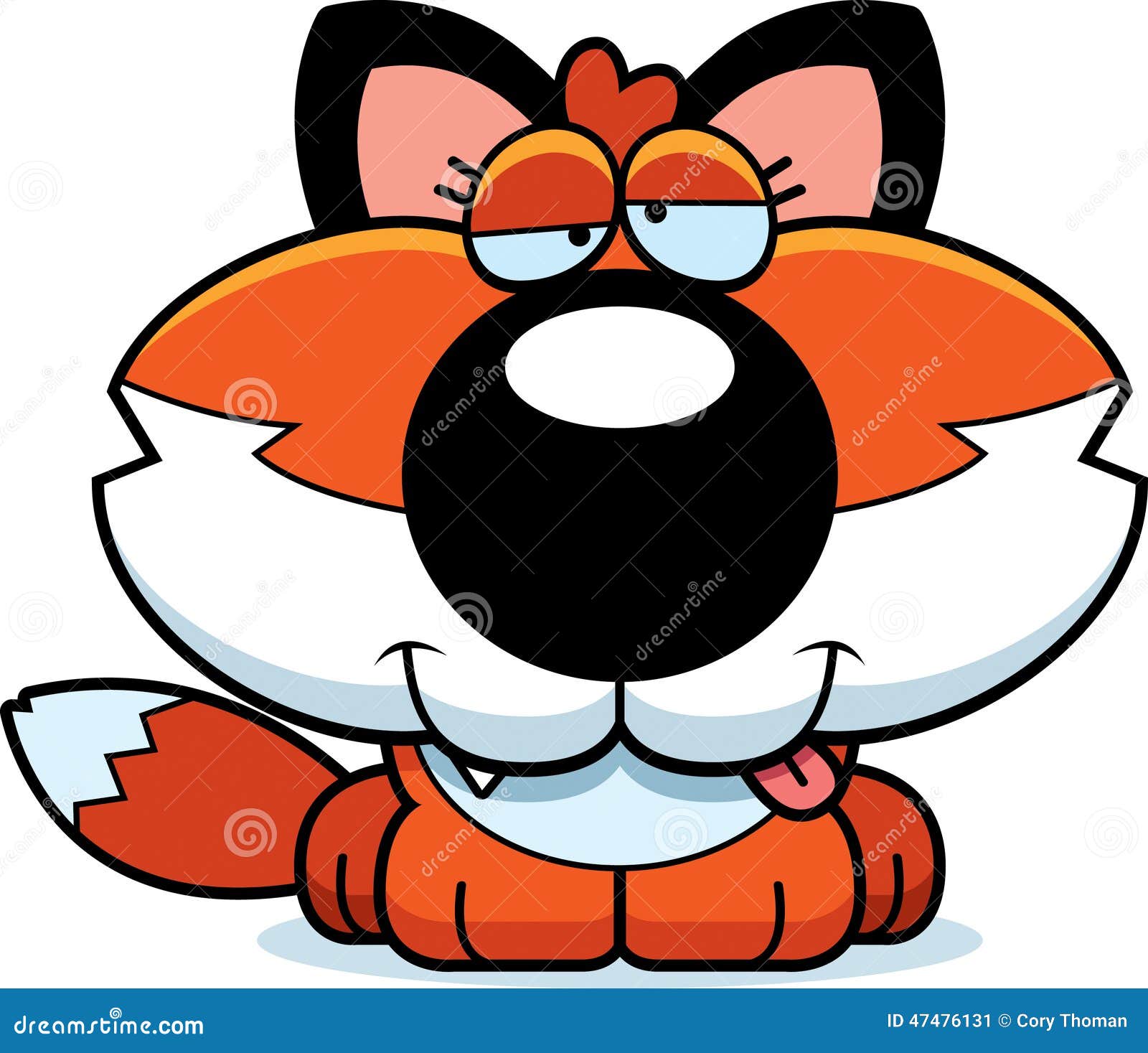 Cartoon Goofy Fox Cub stock vector. Illustration of stupid - 47476131