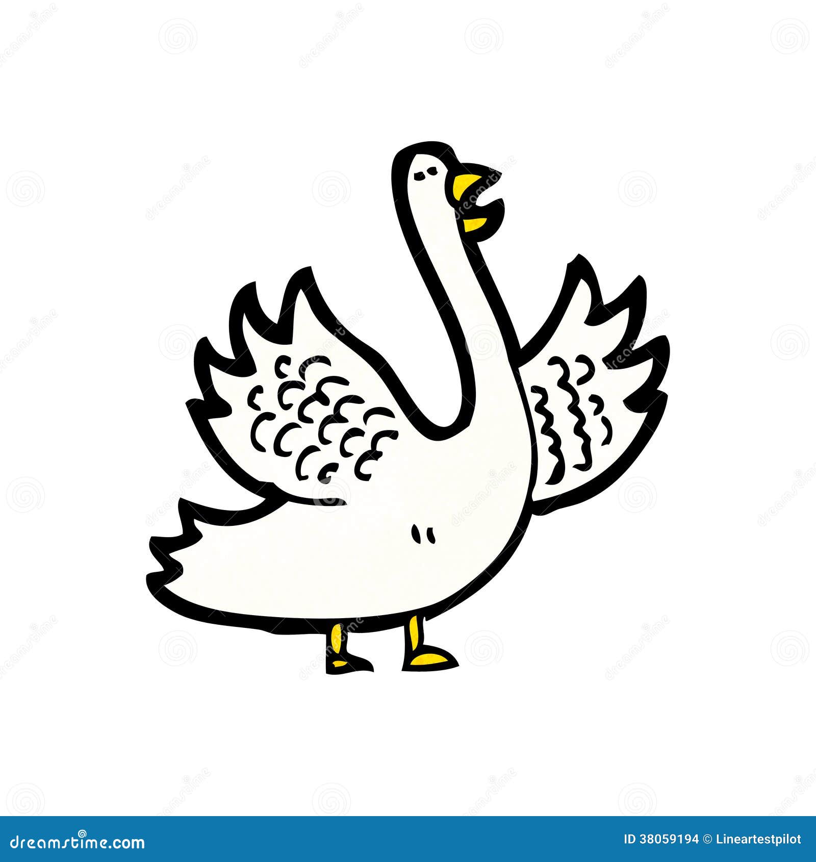 Cartoon goose stock vector. Illustration of crazy, drawn - 38059194
