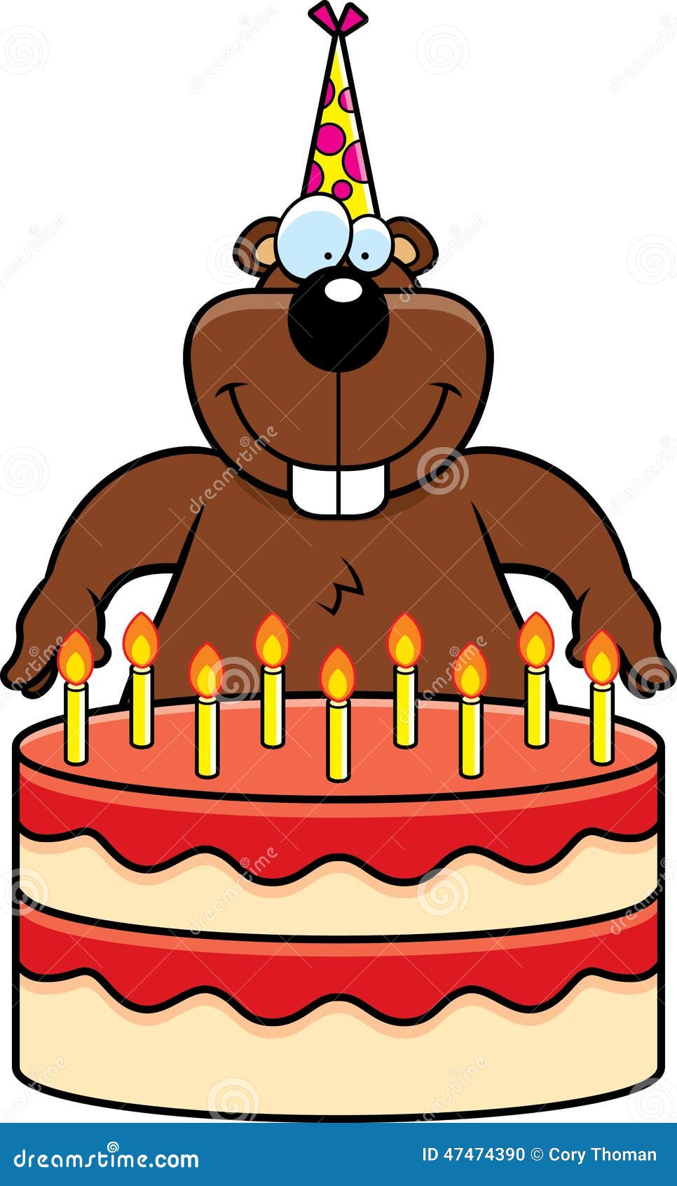 Cartoon Gopher Birthday stock vector. Illustration of clip - 47474390