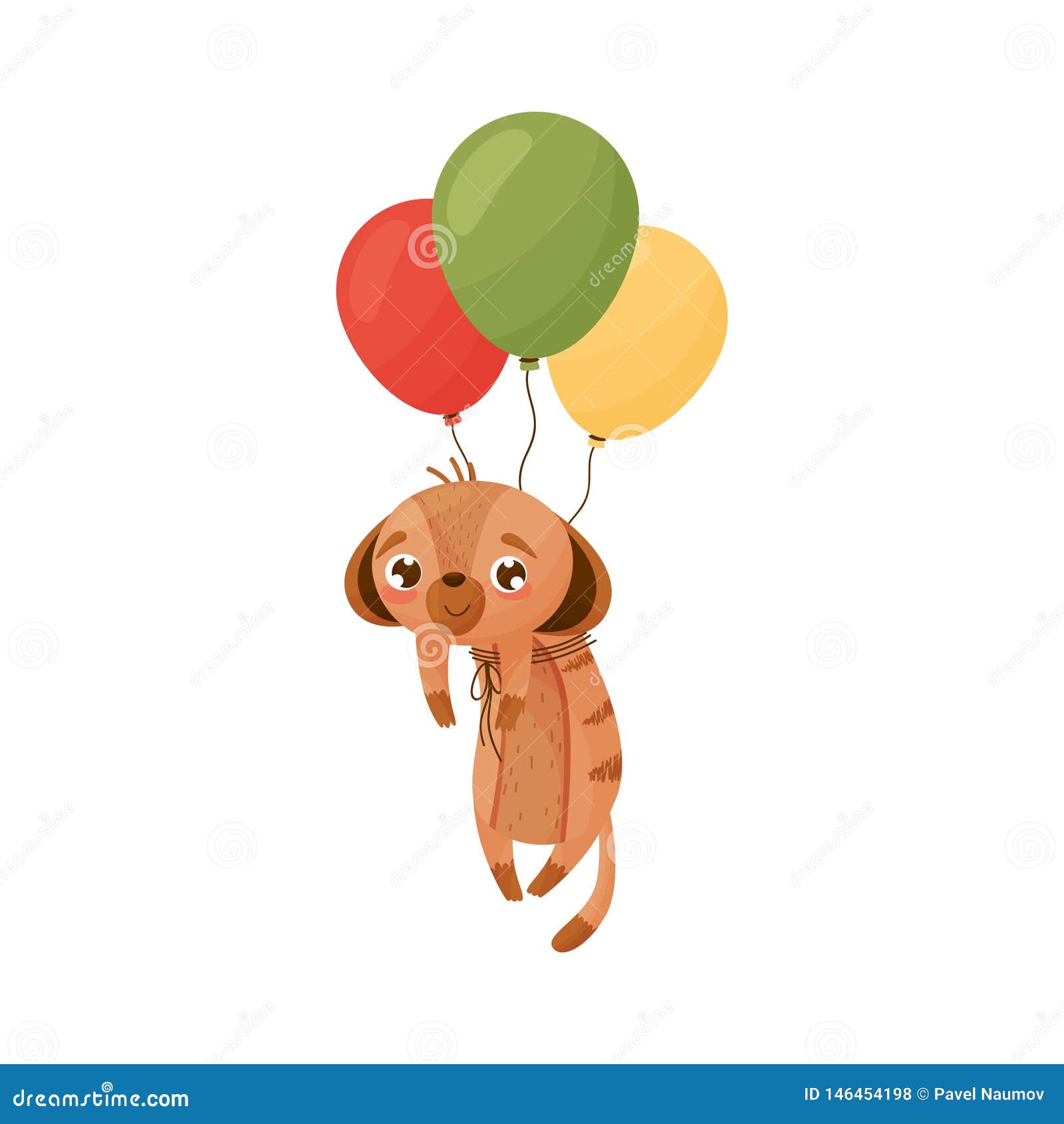 Cartoon Gopher Stands. Vector Illustration On White Background ...