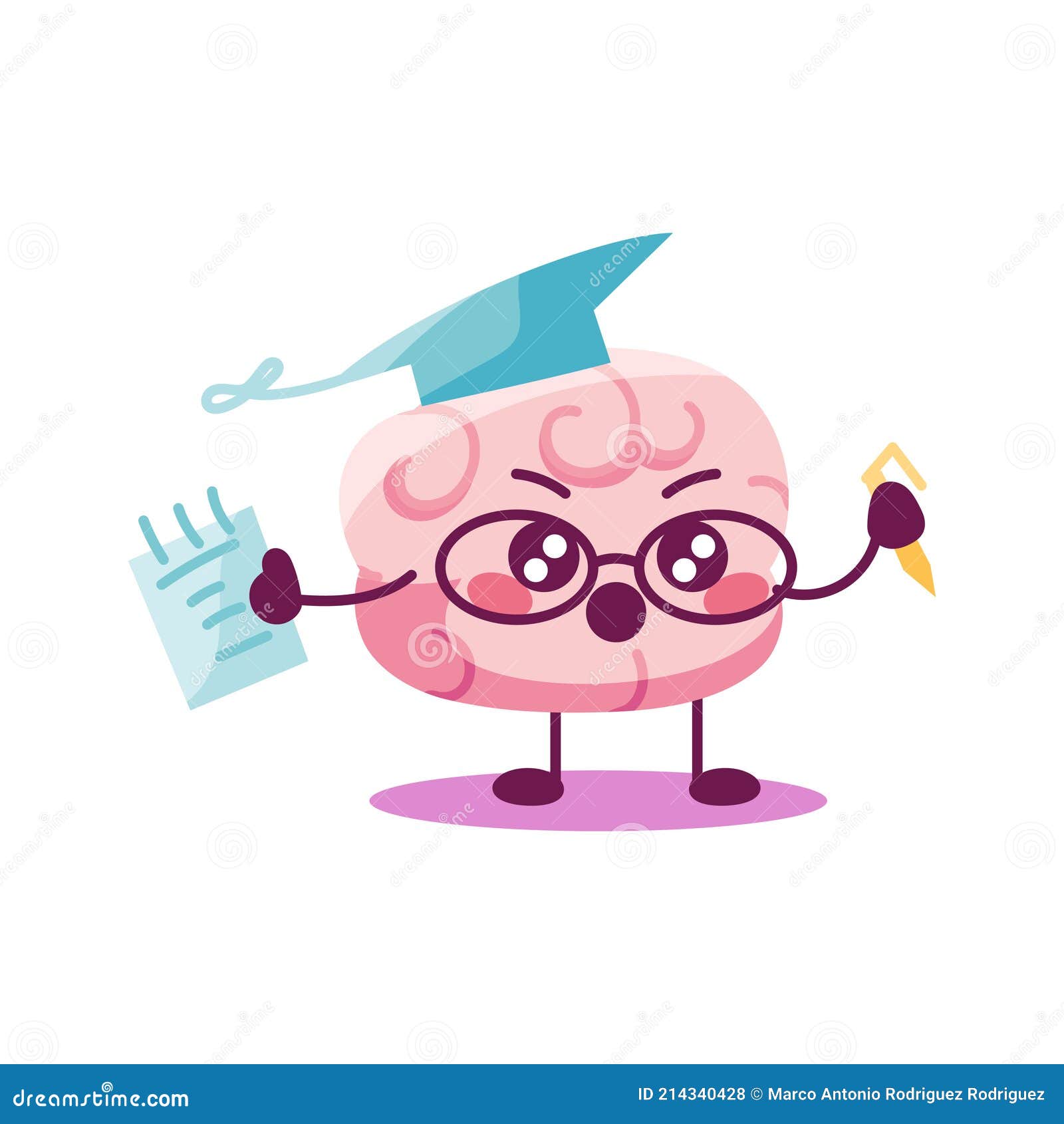 Cartoon of a Graduated Brain Stock Vector - Illustration of mind ...