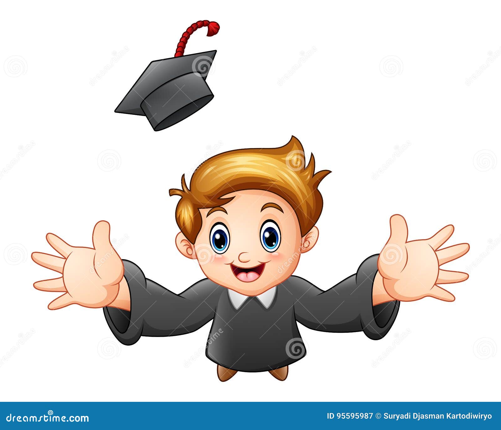 Cartoon Boy With Graduation Cap And Diploma Stock Image | CartoonDealer ...