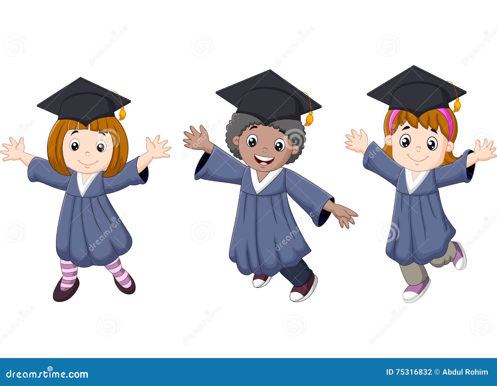 Cartoon Graduation Celebration Stock Vector - Illustration of funny ...