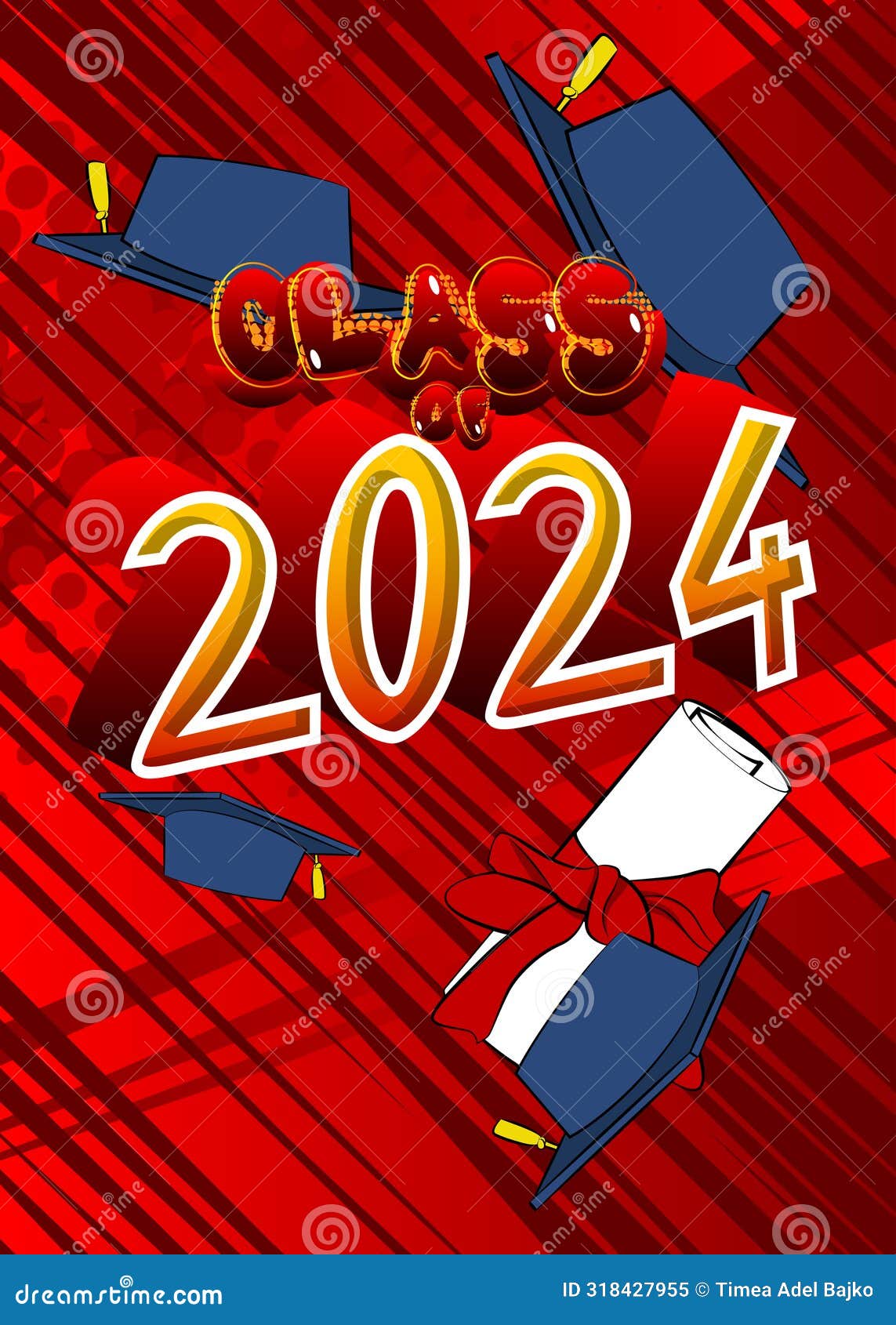 Cartoon Graduation, Comic Book Education Retro Vector Comics Pop Art ...