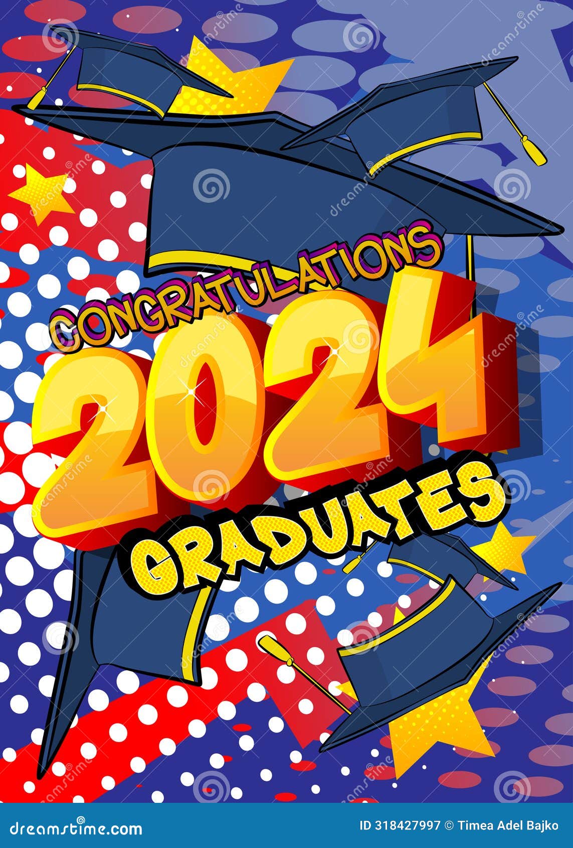 Cartoon Graduation, Comic Book Education Retro Vector Comics Pop Art ...