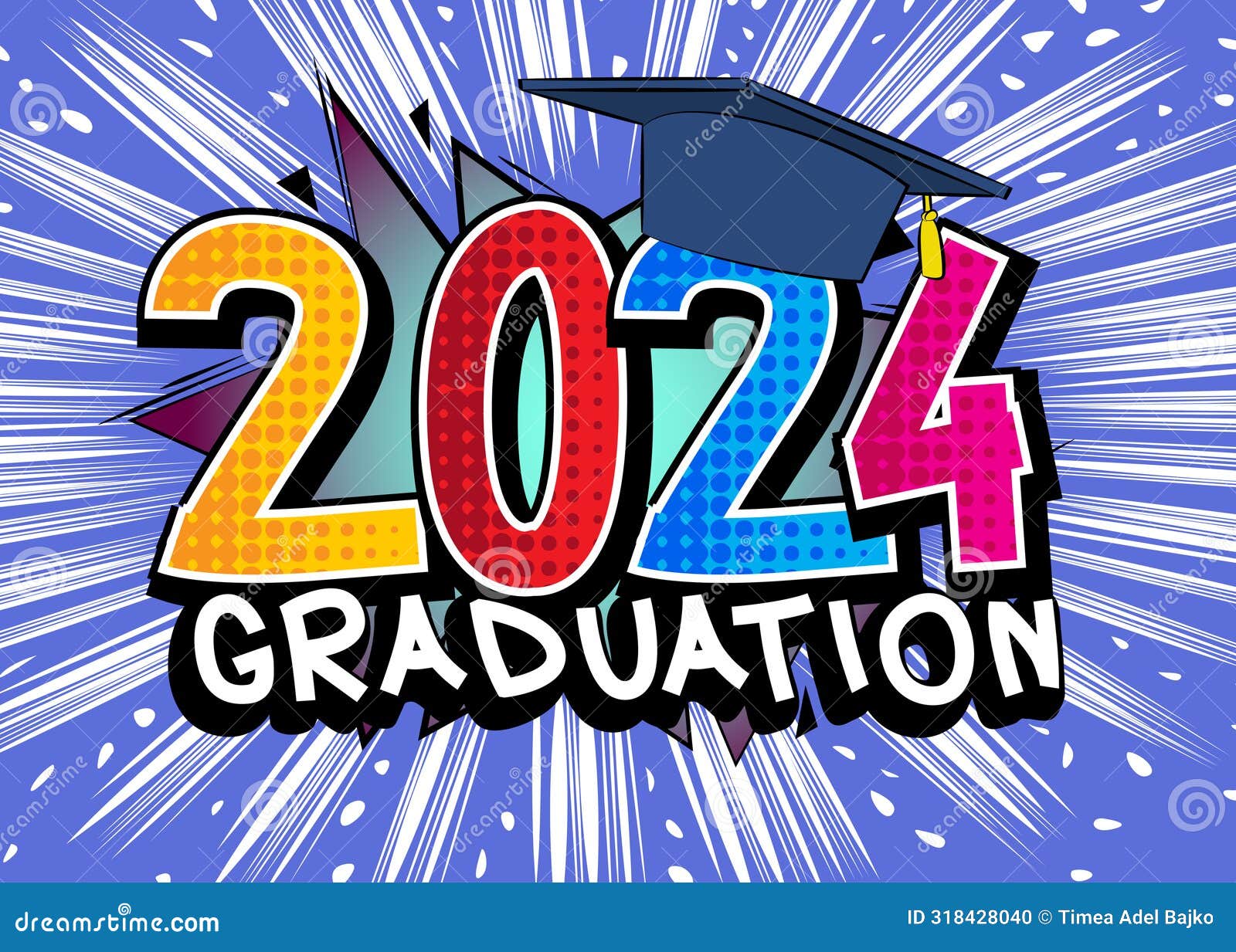 Cartoon Graduation, Comic Book Education Retro Vector Comics Pop Art ...