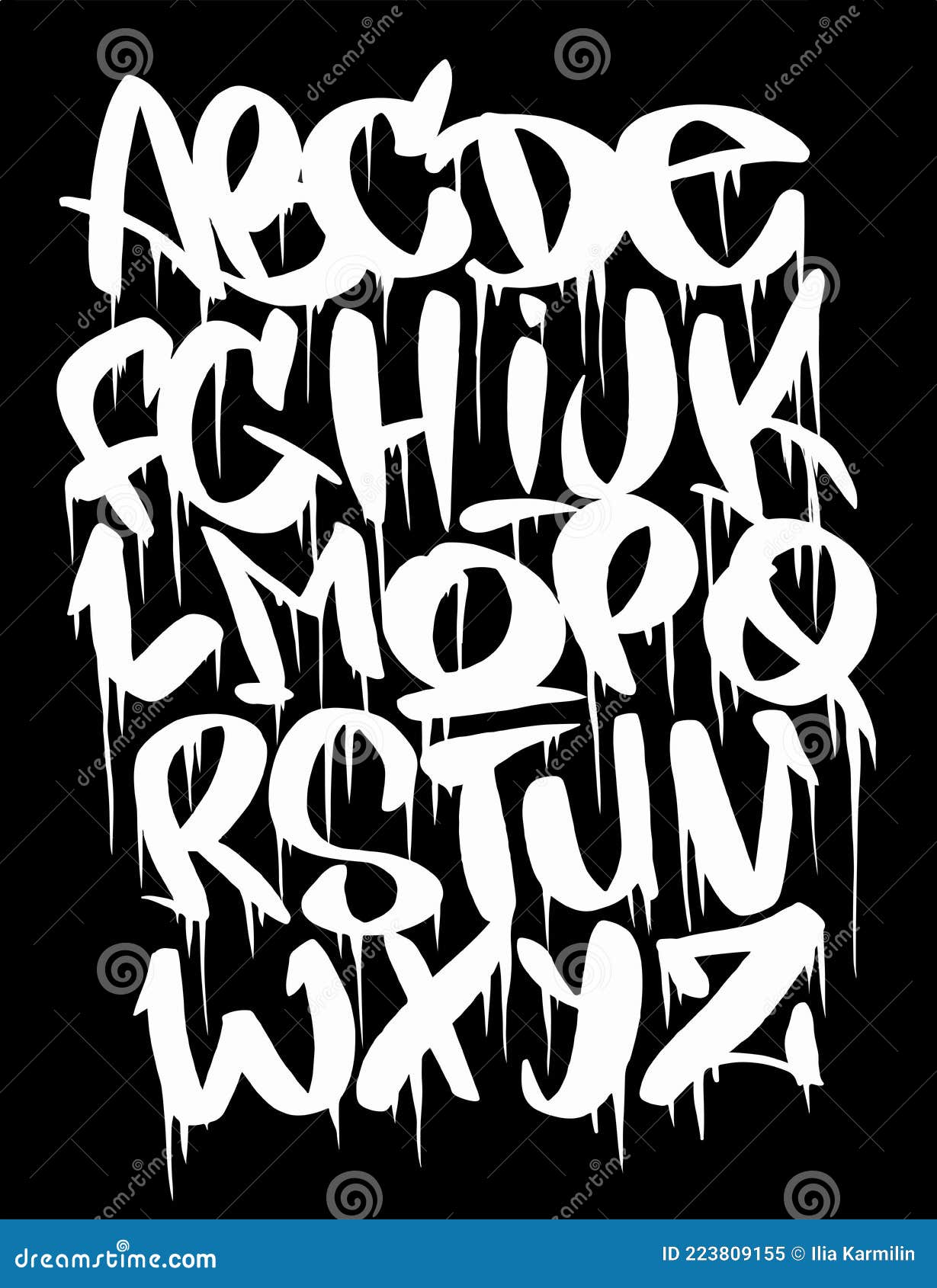Cartoon Graffiti Comic Doodle Font Alphabet. Vector Illustration ...