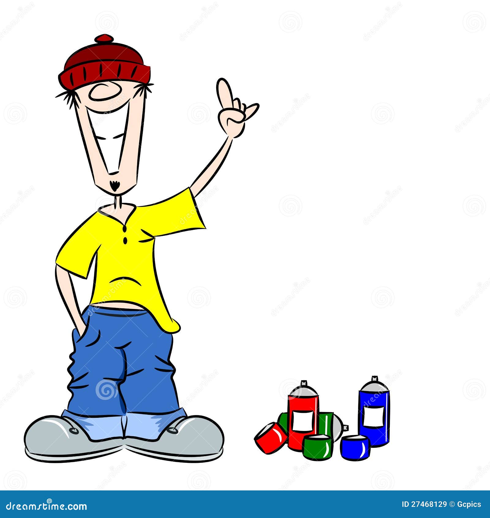 A cartoon graffiti sprayer stock vector. Illustration of sprayer - 27468129