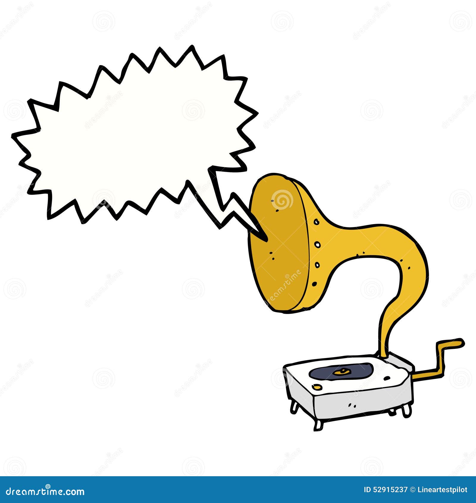 Cartoon Gramophone Drawing Vector Illustration | CartoonDealer.com ...