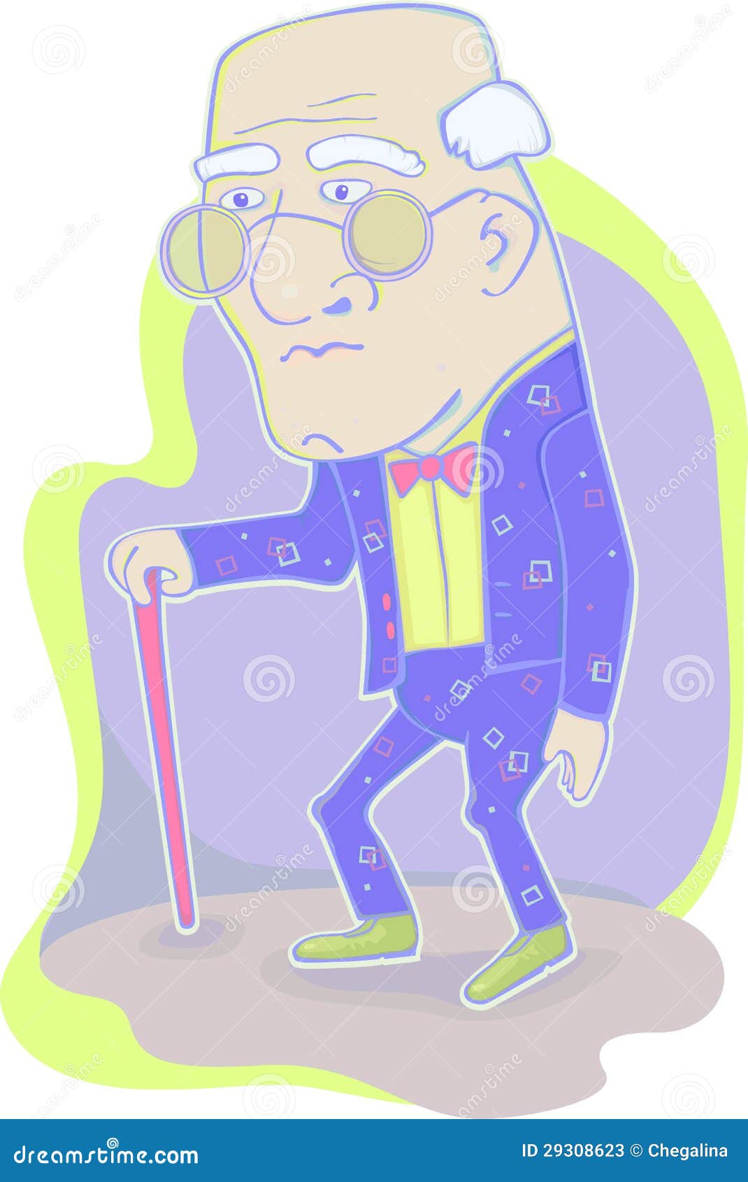Grumpy Grandfather Talking On The Phone Vector Cartoon | CartoonDealer ...