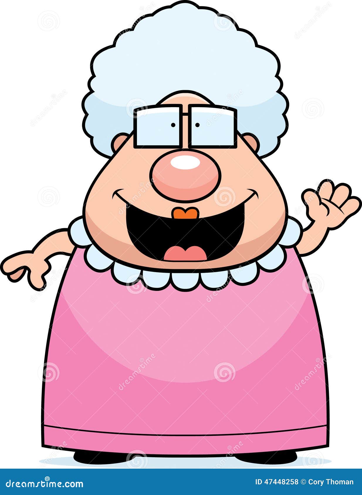 Cartoon Grandma Waving Stock Vector Illustration Of Cartoon 47448258