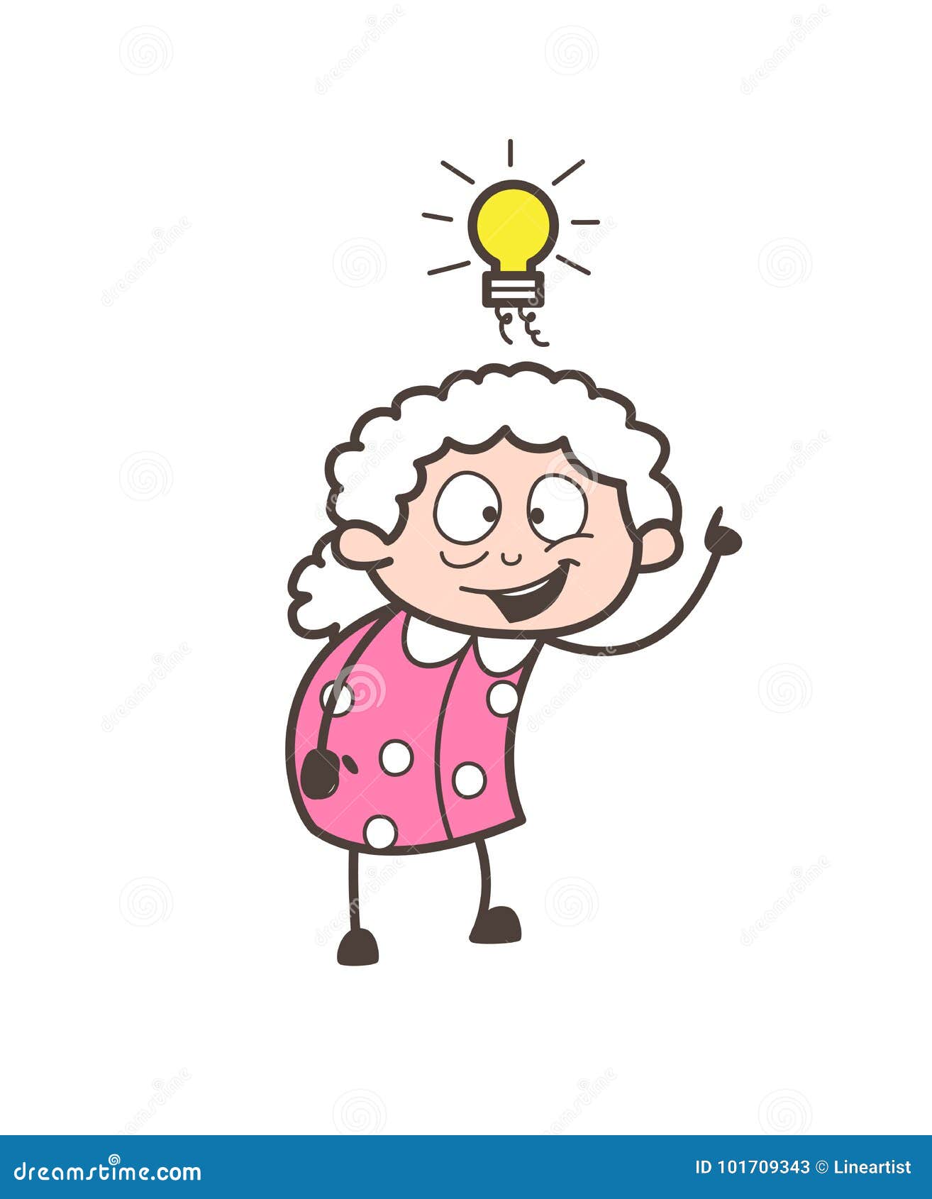 Cartoon Granny Got an Idea Vector Illustration Stock Illustration ...