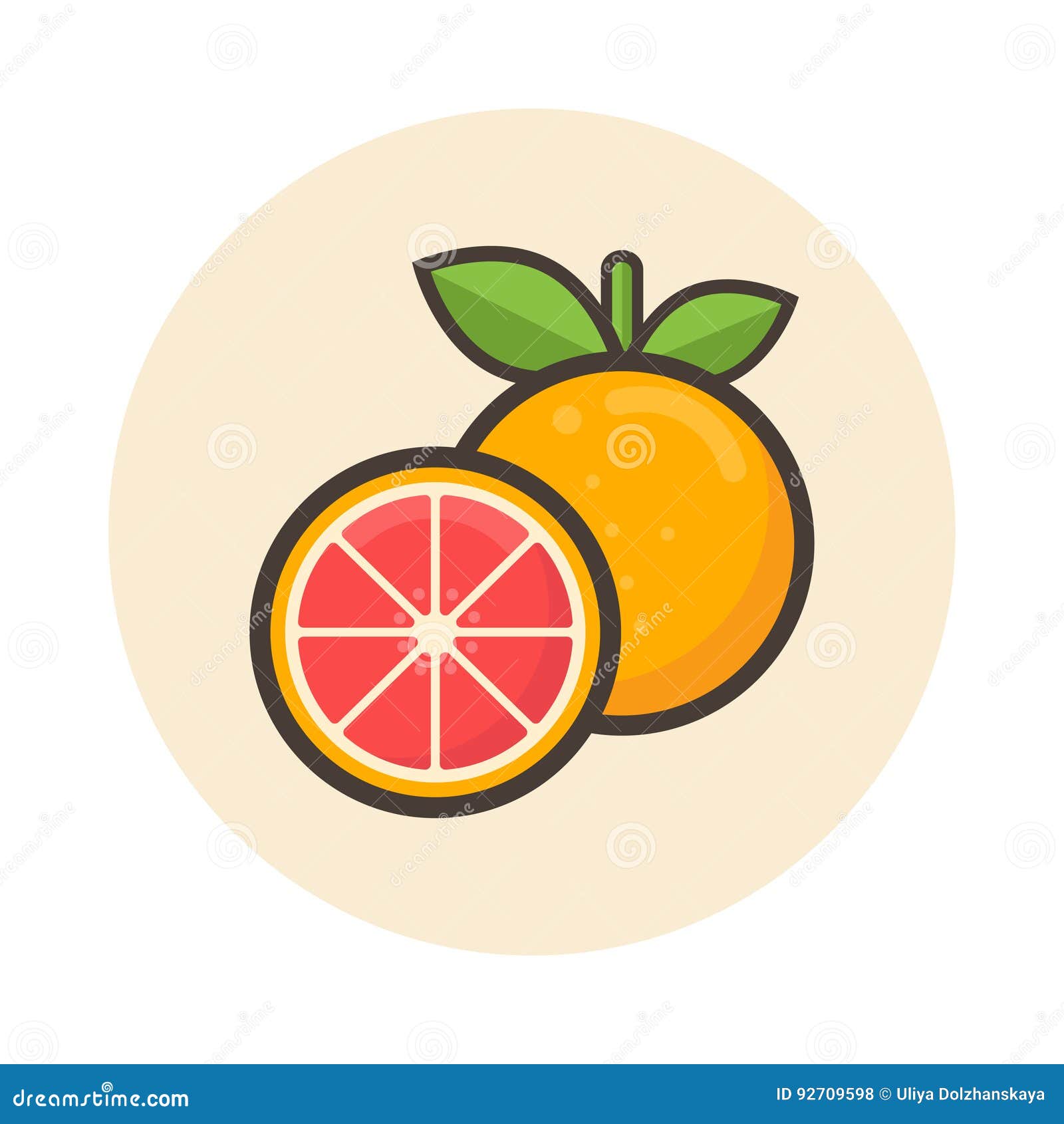 Cartoon grapefruit icon stock vector. Illustration of juicy - 92709598