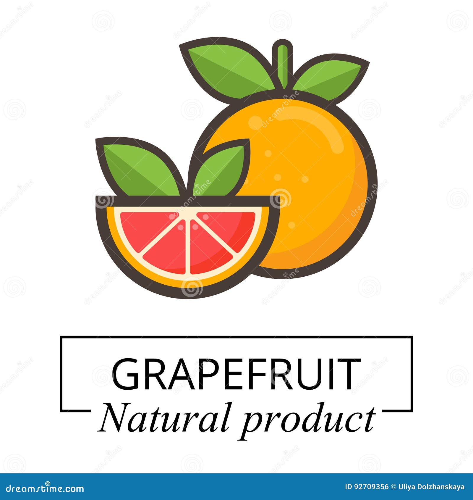 Cartoon Grapefruit Label Vector Stock Vector - Illustration of pattern ...