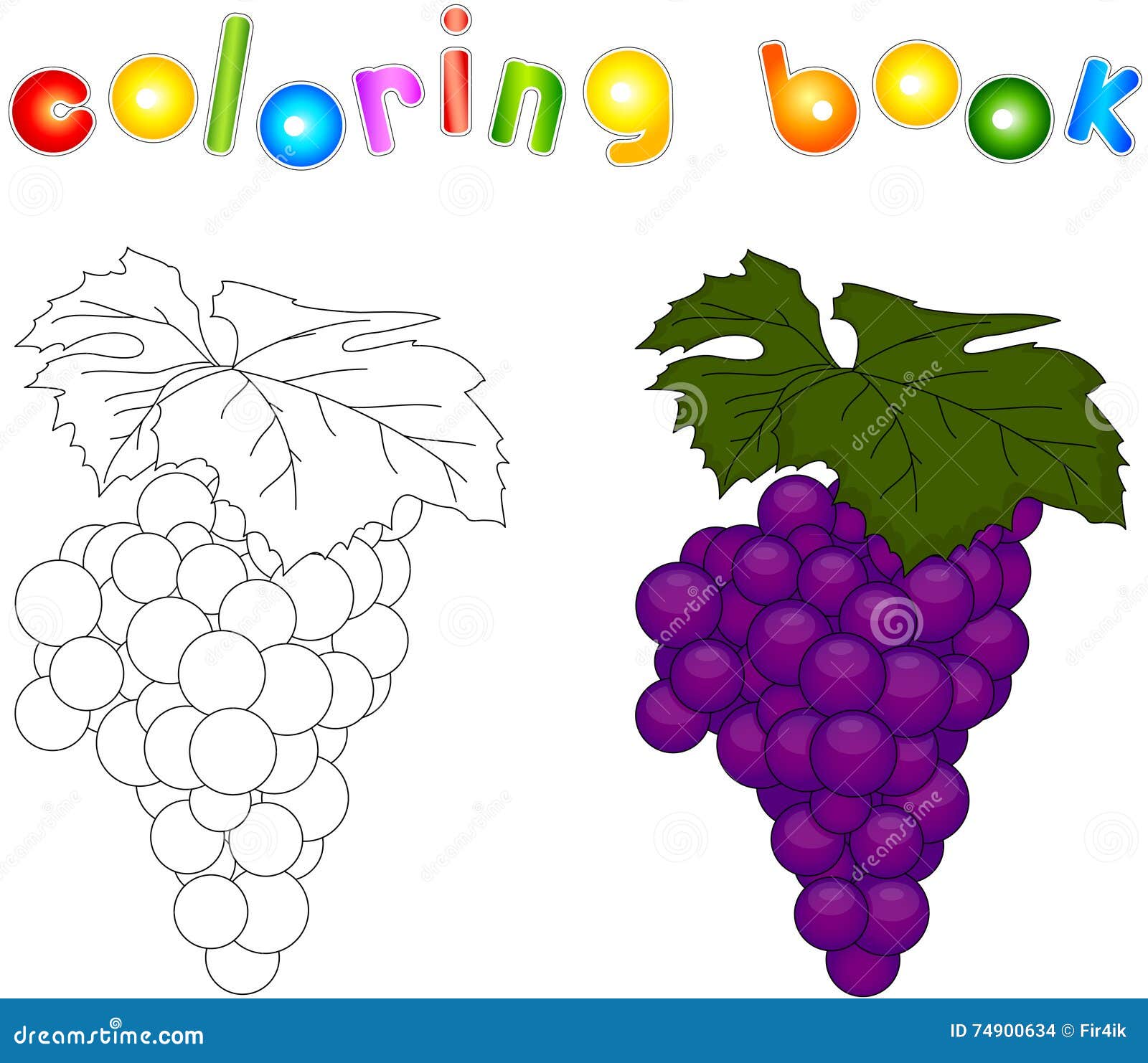 Cartoon Grapes Coloring Book Stock Vector - Illustration of juice ...
