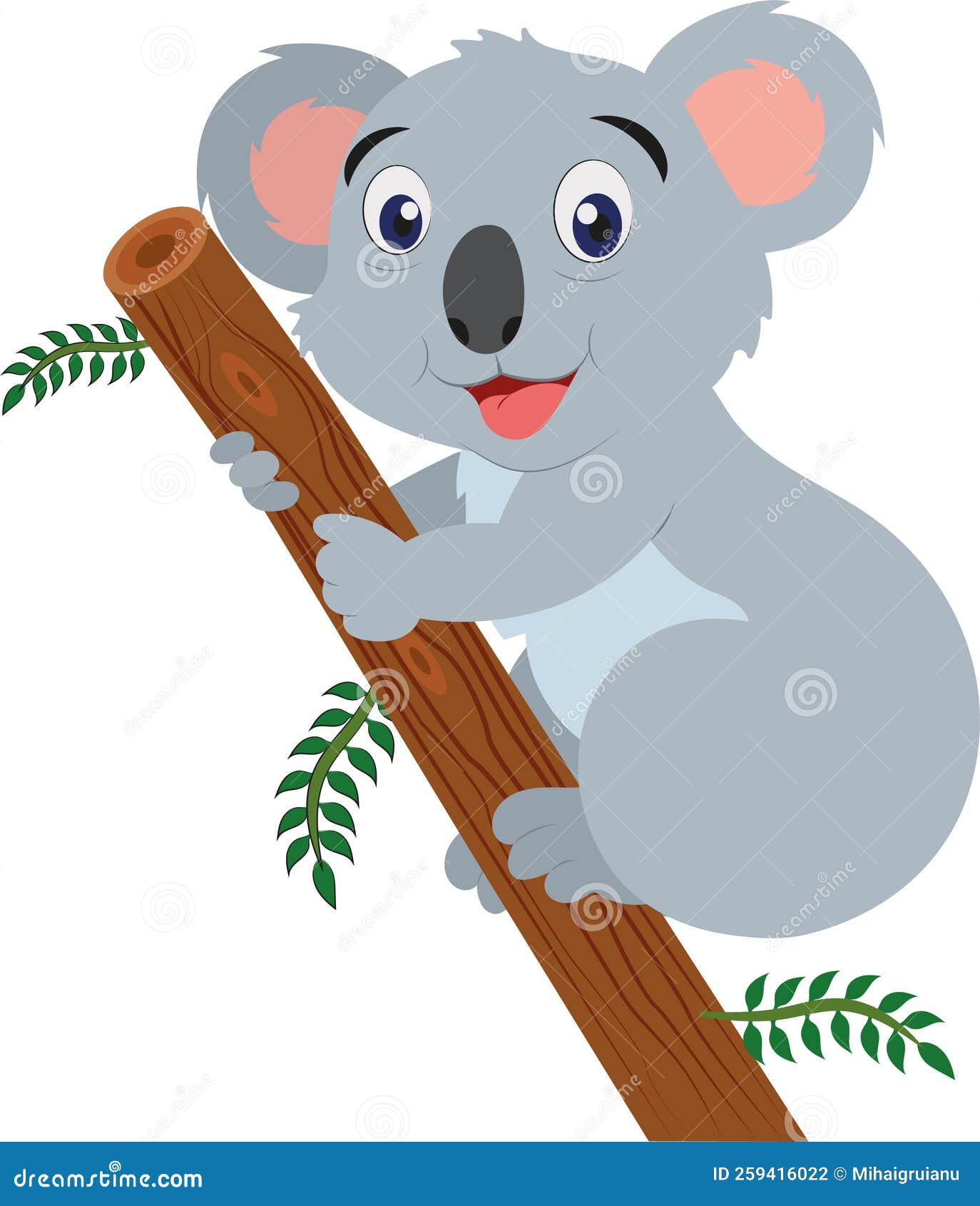 Cartoon Cute Gray Koala Vector Stock Vector - Illustration of wild ...