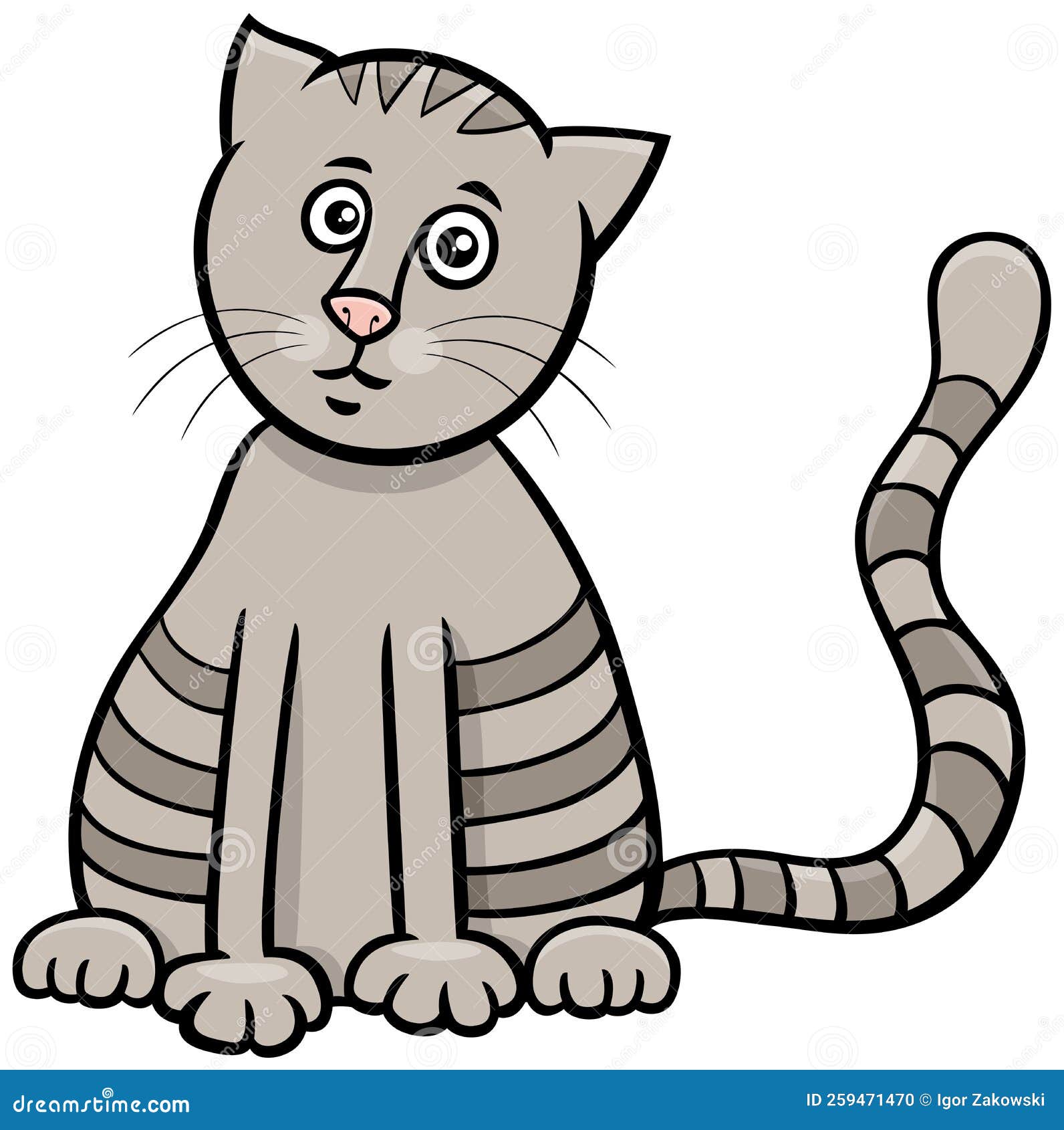 Cartoon Gray Tabby Cat Comic Animal Character Vector Illustration ... Cartoon Gray Tabby Cat Comic Animal Character Vector Illustration ...