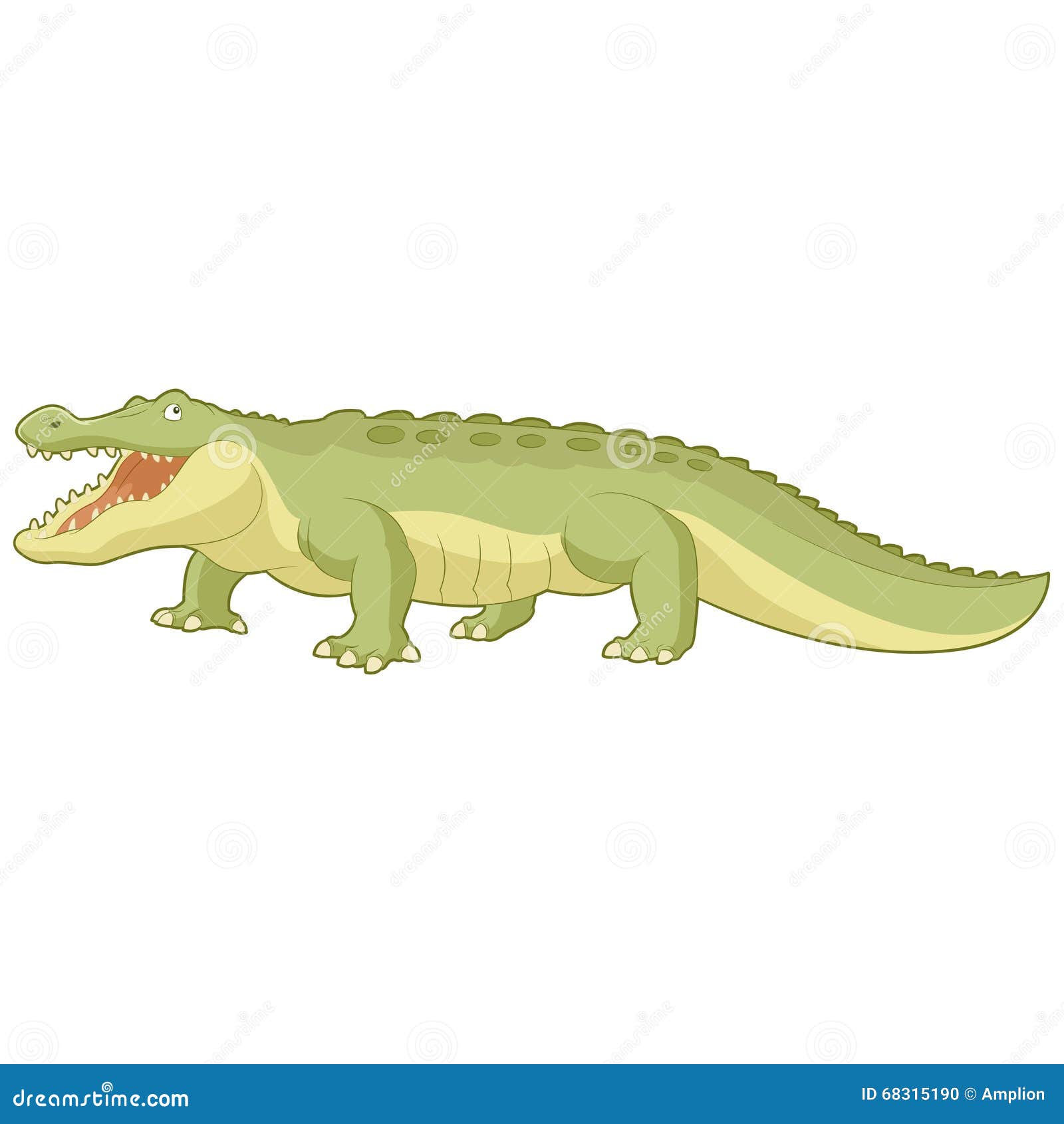 Cartoon green alligator stock vector. Illustration of background - 68315190