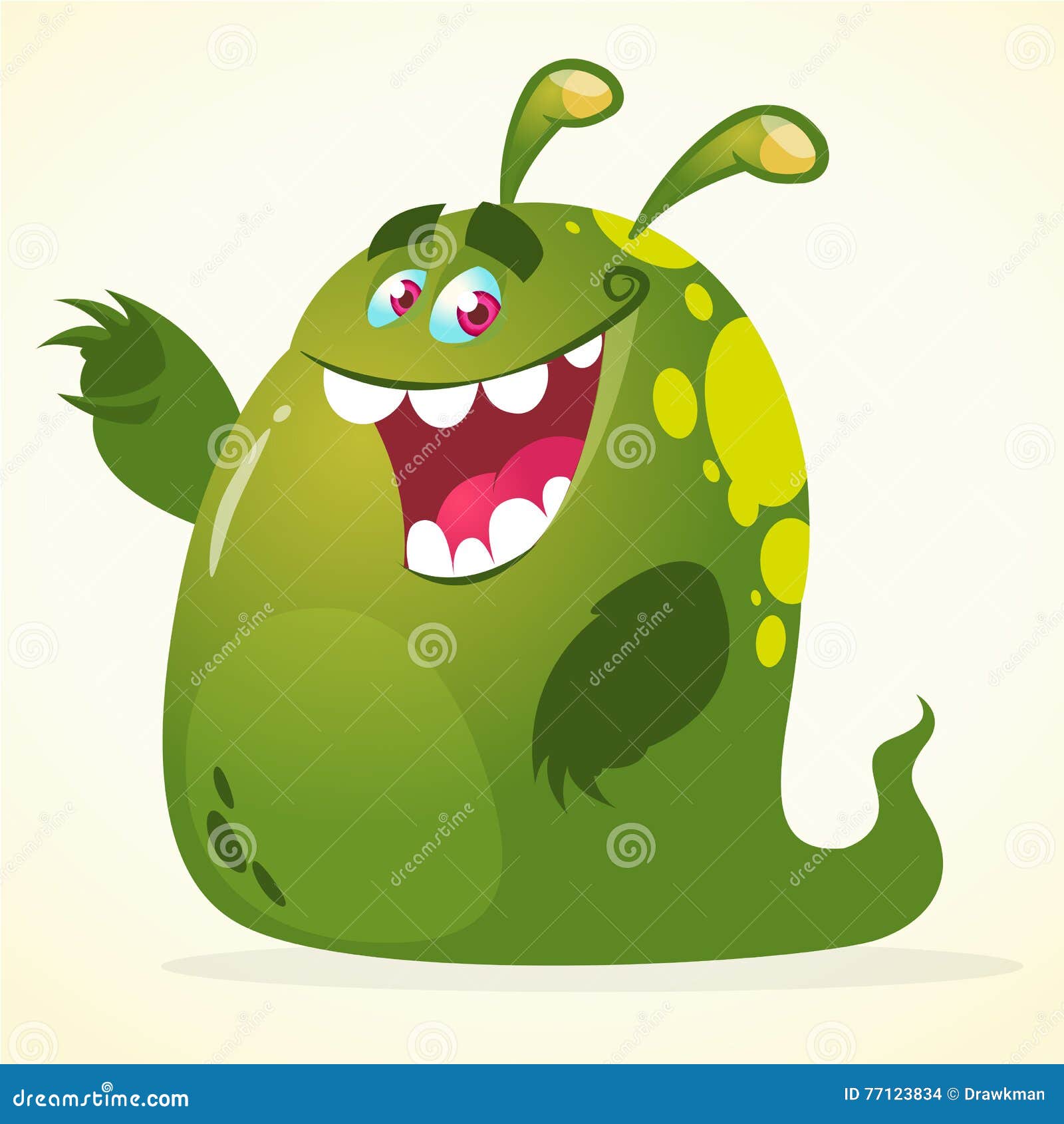 Cartoon Green Blob Monster. Vector Character for Halloween Stock Vector ...