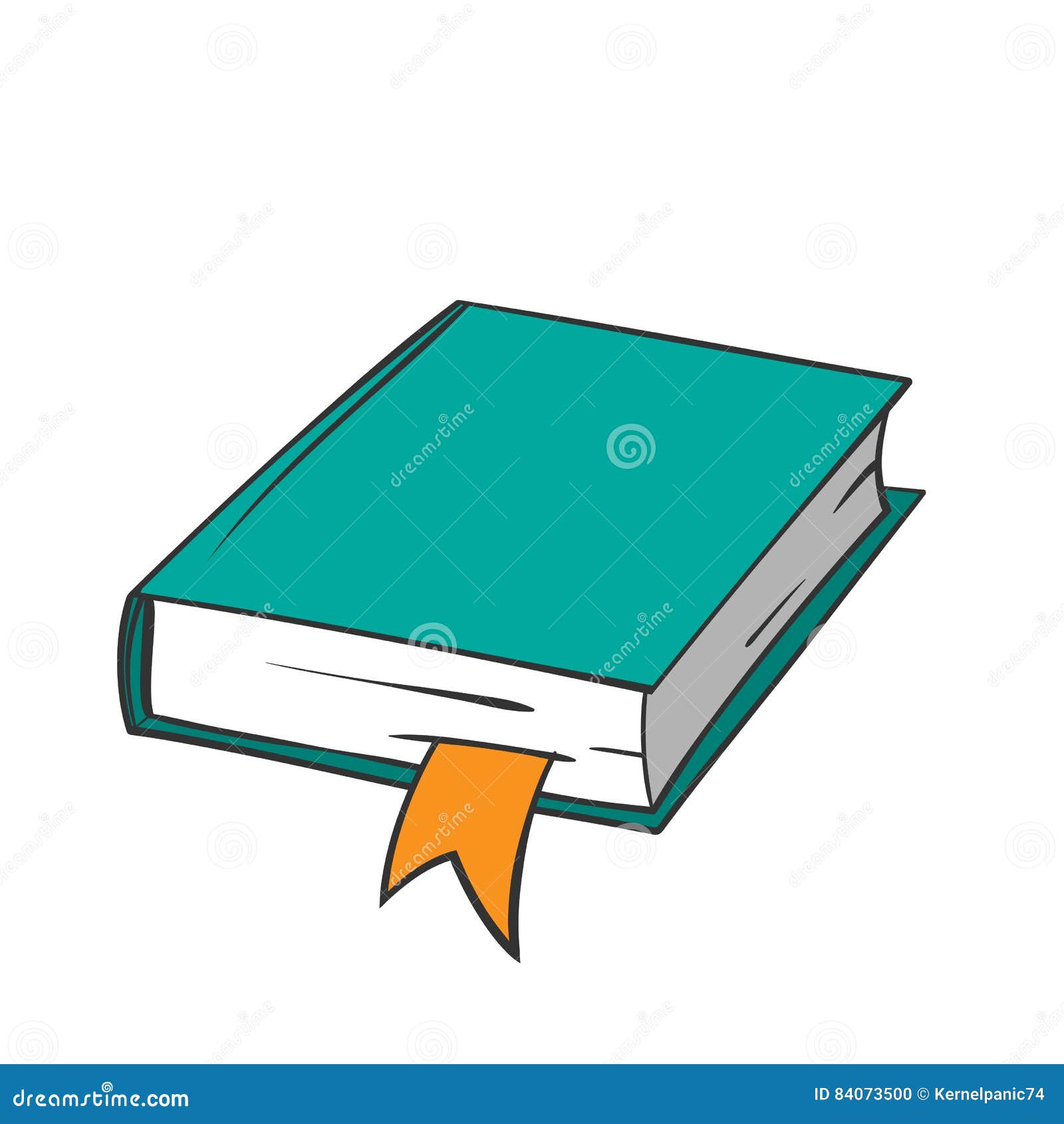 Cartoon green book. stock vector. Illustration of outline - 84073500