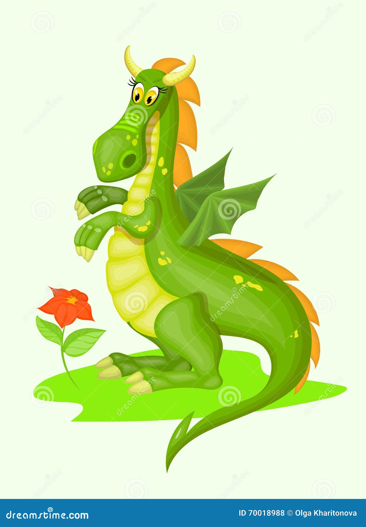 Cartoon green dragon. stock vector. Illustration of culture - 70018988