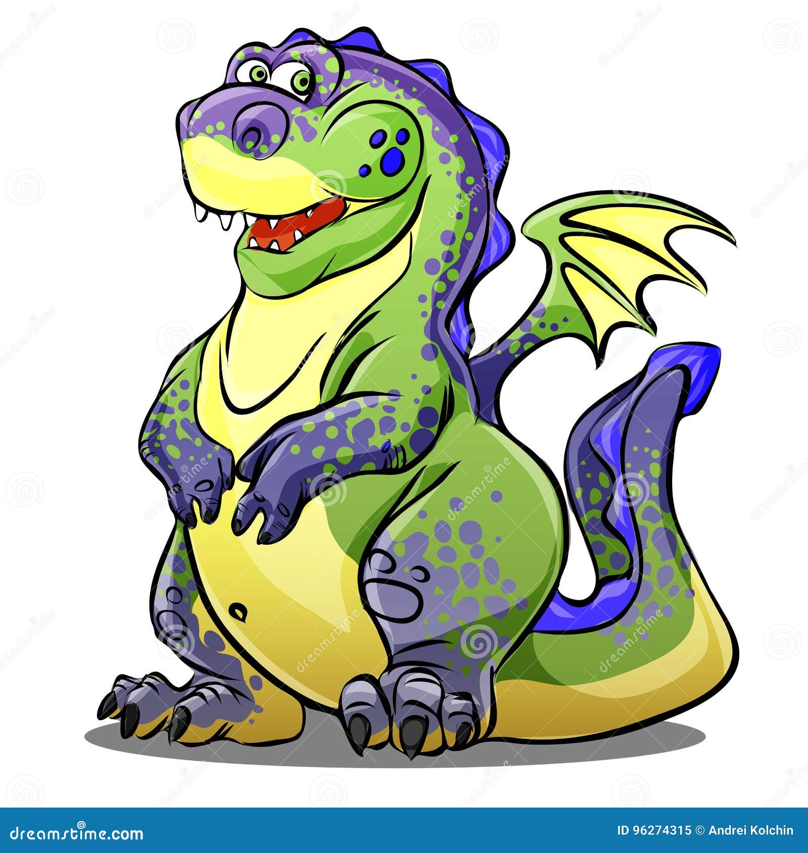 Cartoon Green Dragon. Vector Illustration Stock Illustration ...