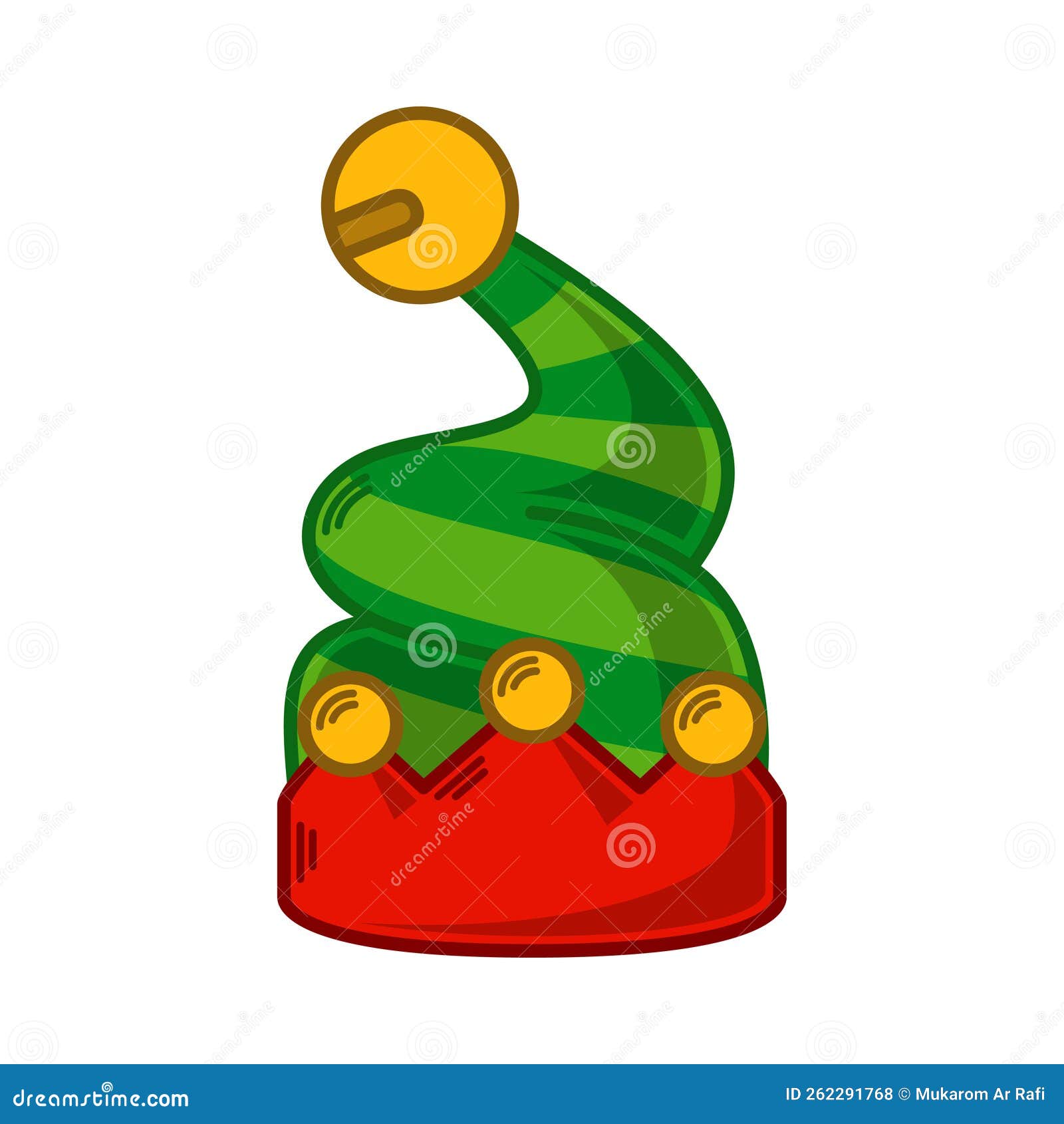 Cartoon Green Elf Hat Illustration Stock Vector - Illustration of santa ...