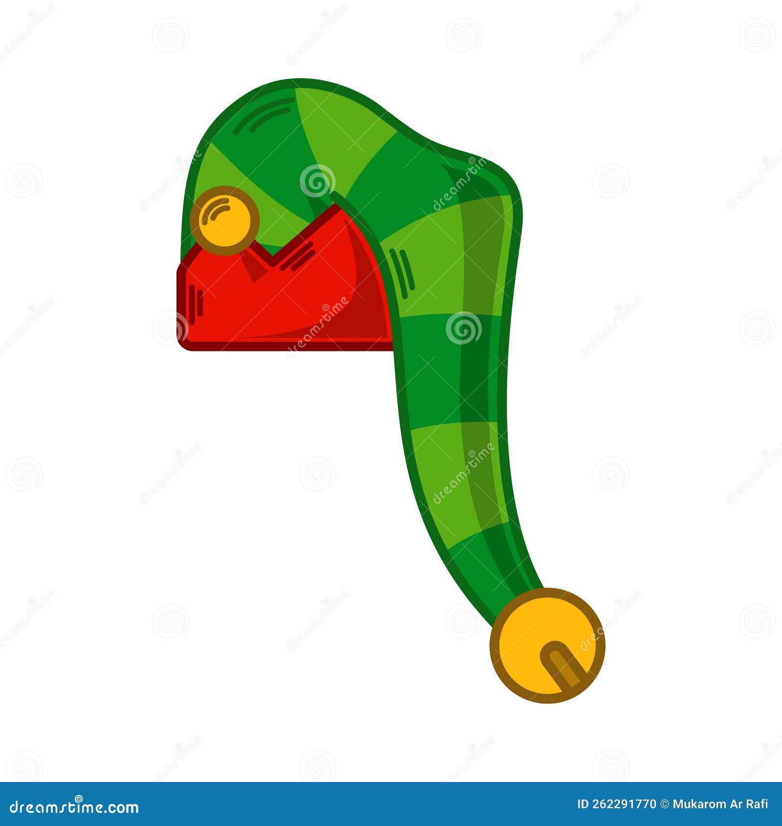 Cartoon Green Elf Hat Illustration Stock Vector - Illustration of ...