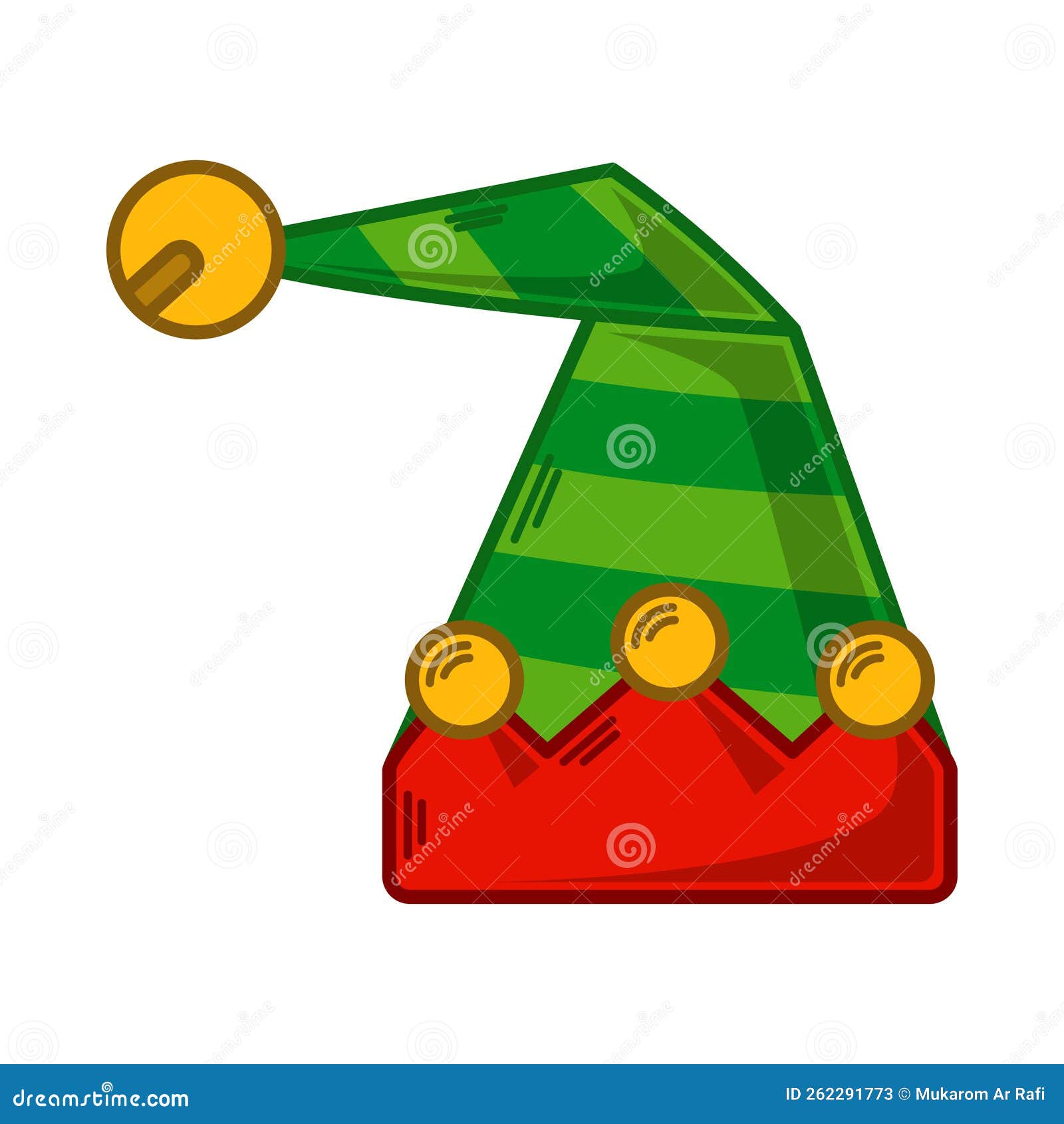 Cartoon Green Elf Hat Illustration Stock Vector - Illustration of ...
