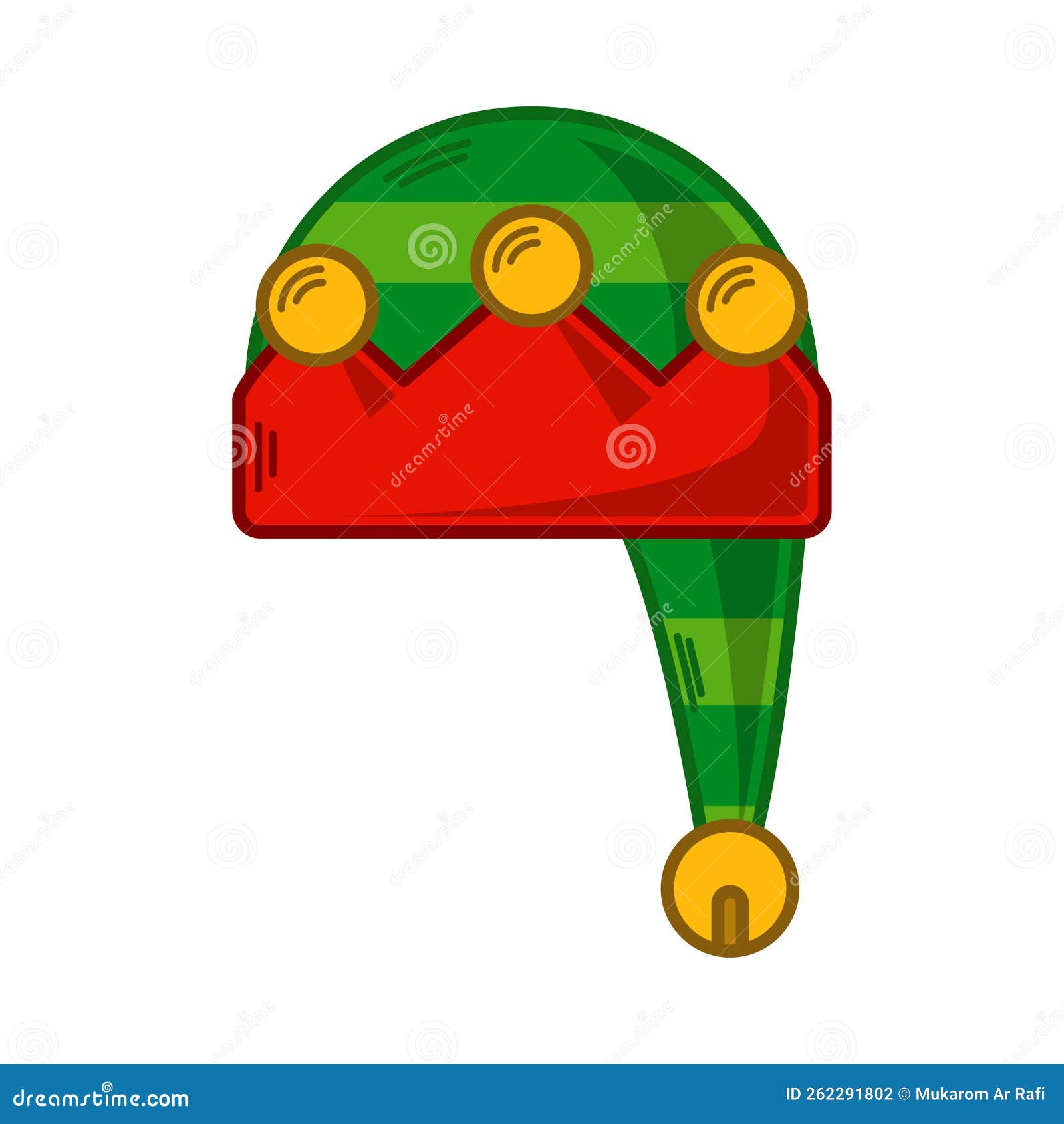 Cartoon Green Elf Hat Illustration Stock Vector - Illustration of ...