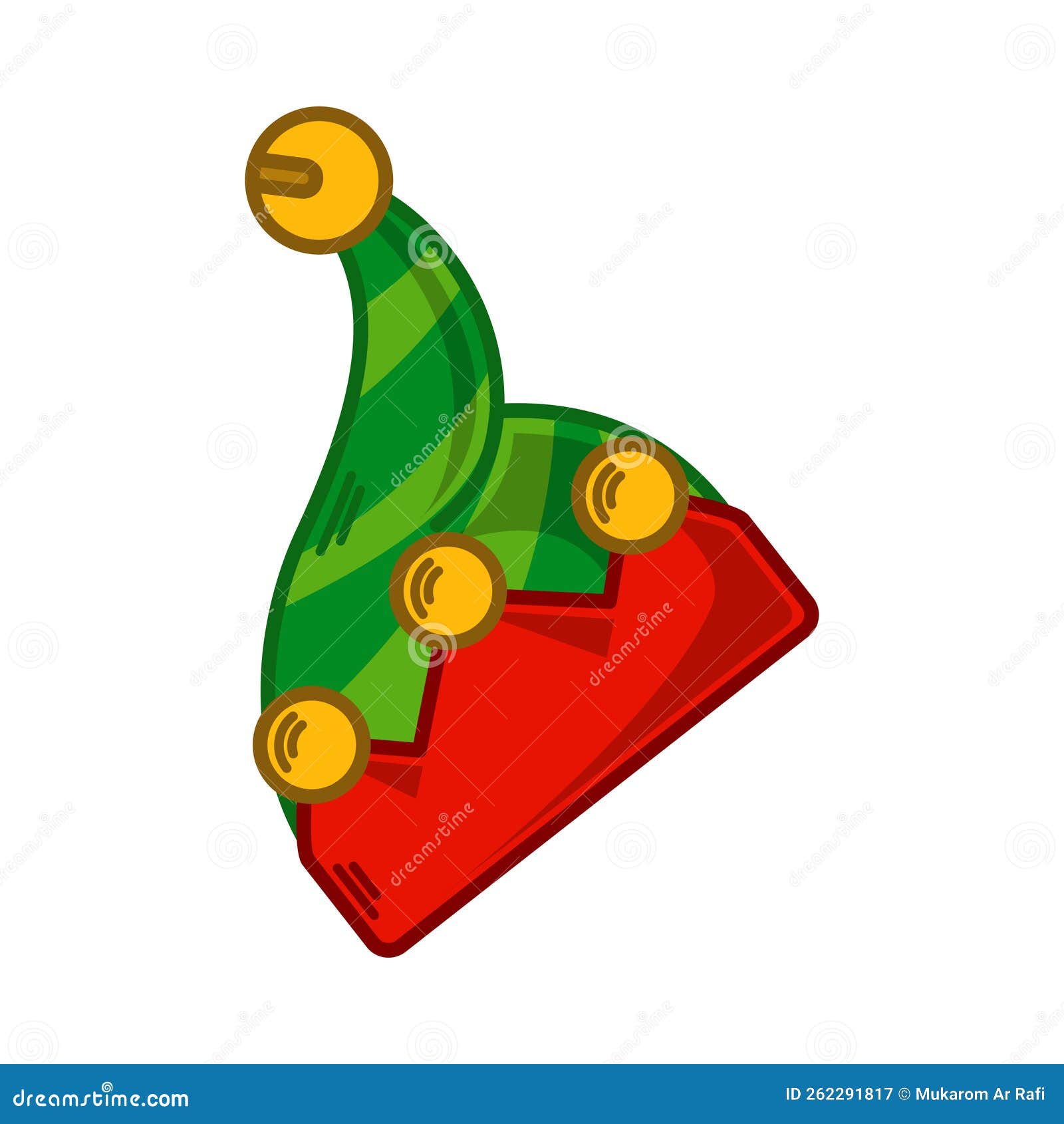 Cartoon Green Elf Hat Illustration Stock Vector - Illustration of ...