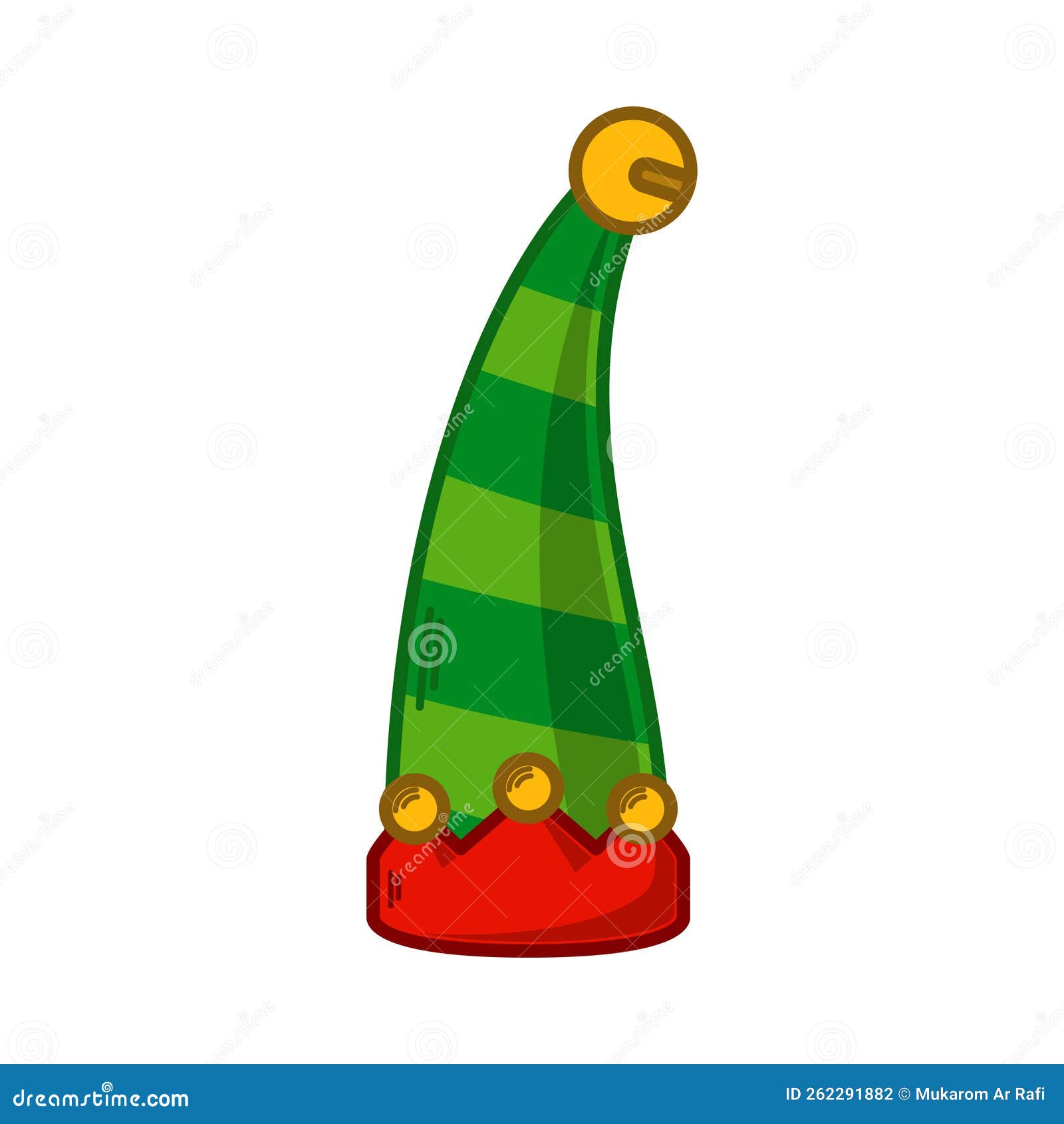 Cartoon Green Elf Hat Illustration Stock Vector - Illustration of ...