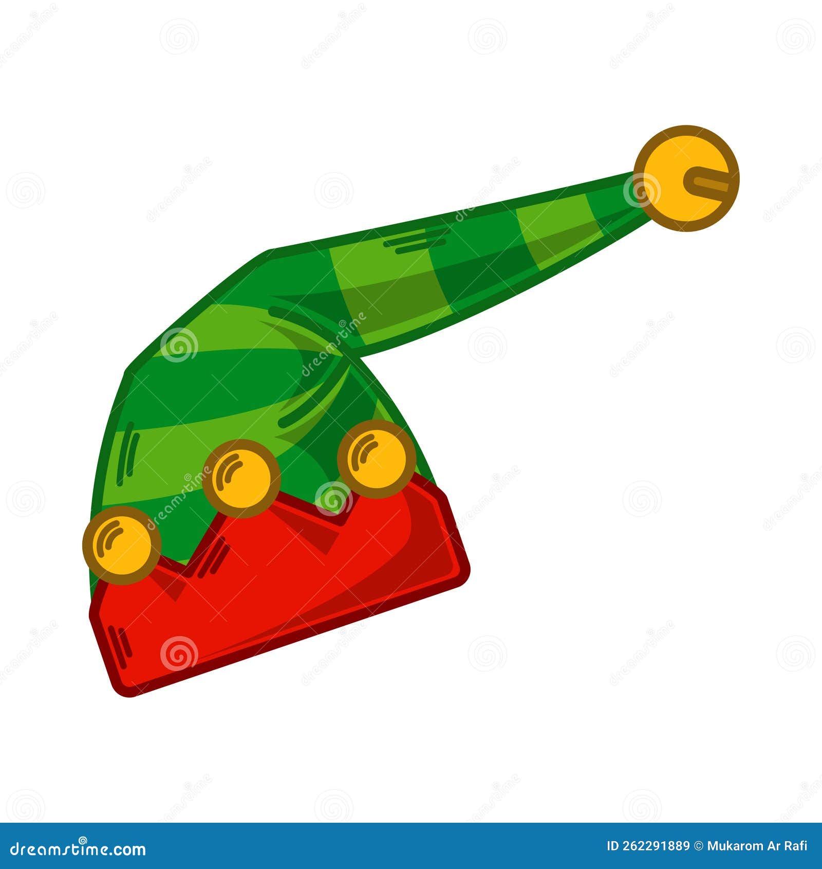 Cartoon Green Elf Hat Illustration Stock Vector - Illustration of ...