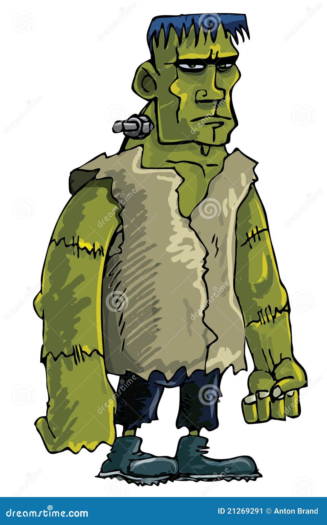 Cartoon Green Frankenstein Monster Stock Vector - Illustration of ...