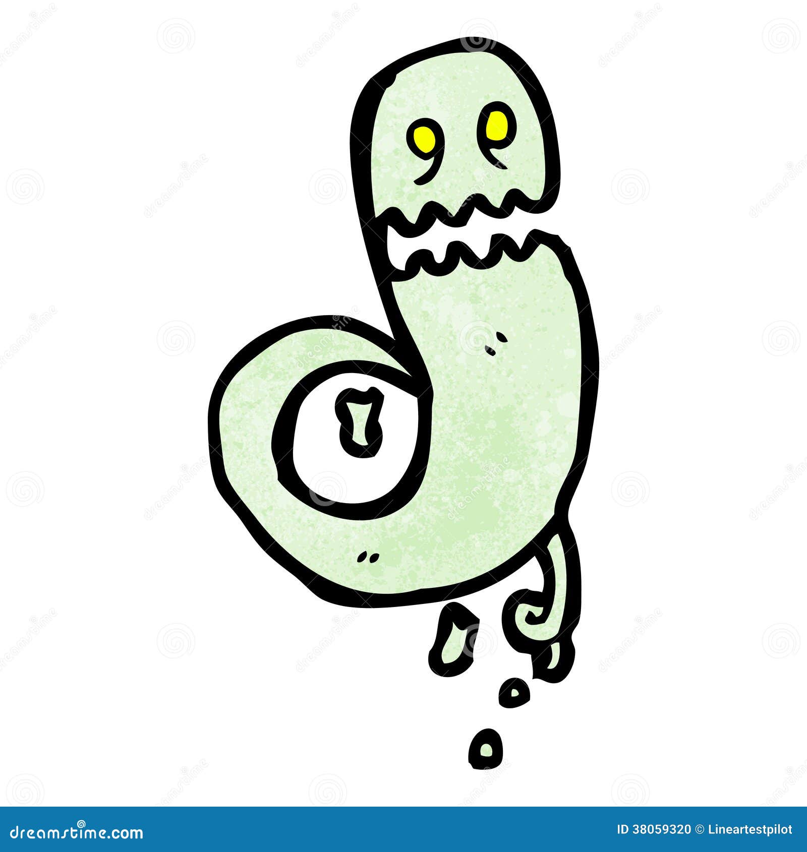 Cartoon green ghost stock vector. Illustration of retro - 38059320