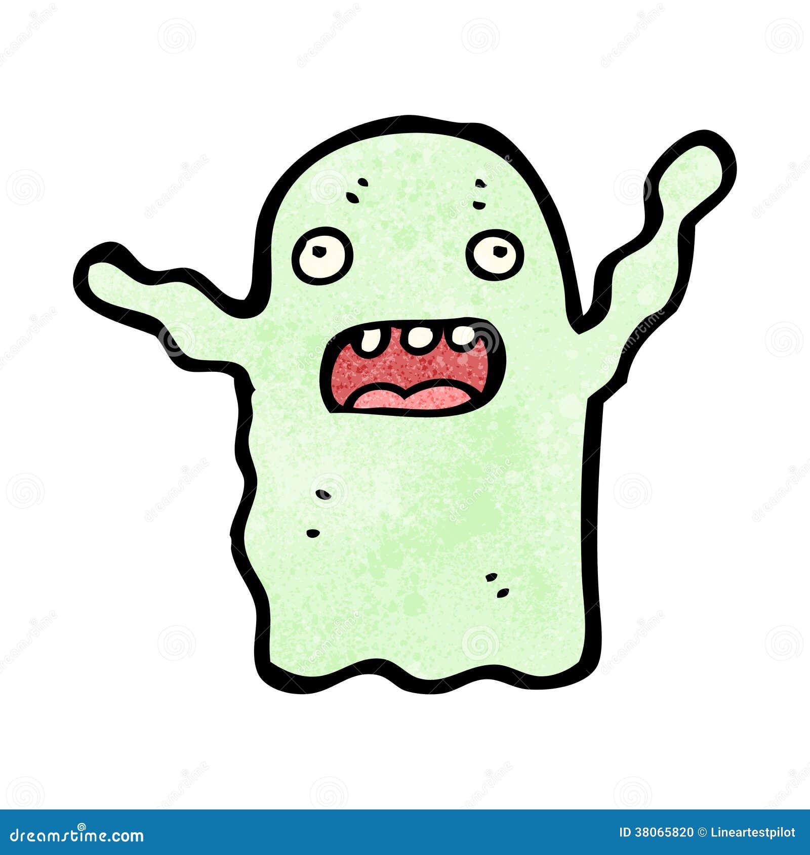 Cartoon green ghost stock vector. Illustration of ghost - 38065820